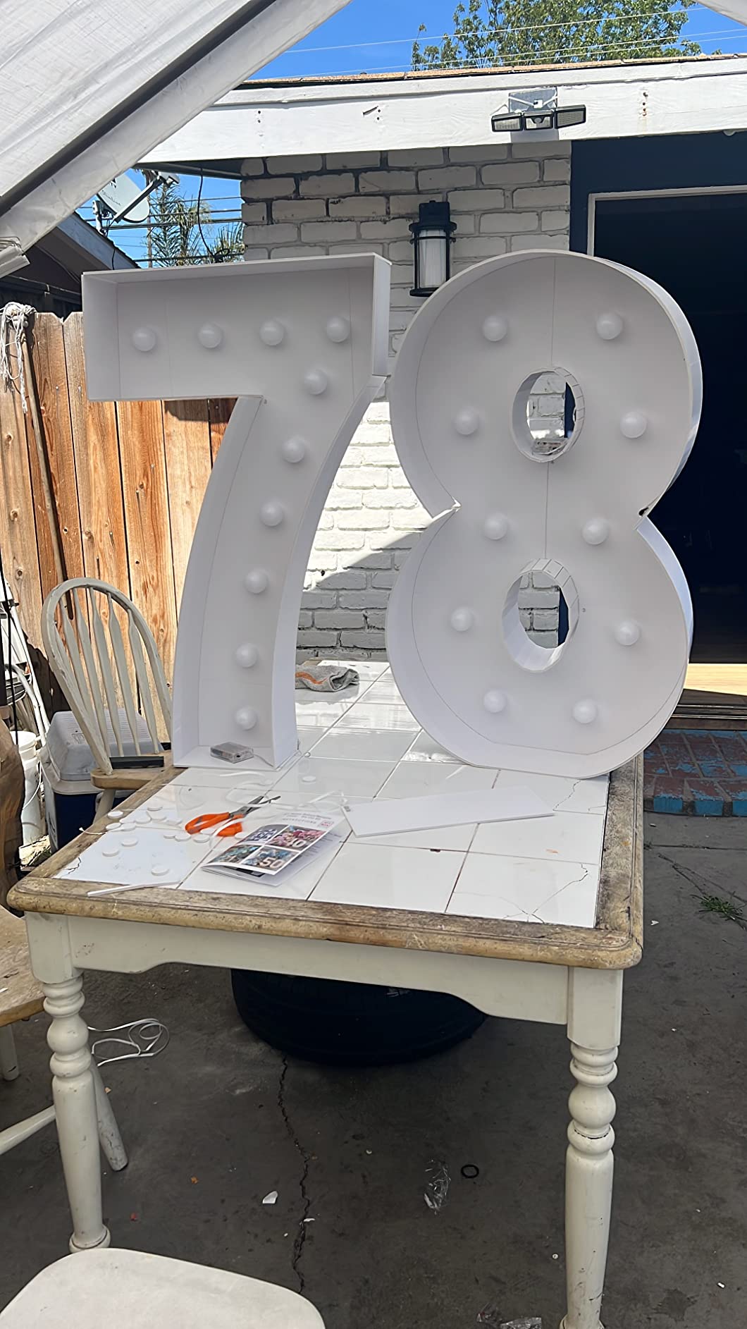 Amazon.com: 3FT Marquee Light Up Numbers Pre-Cut Frame Giant Marquee ...