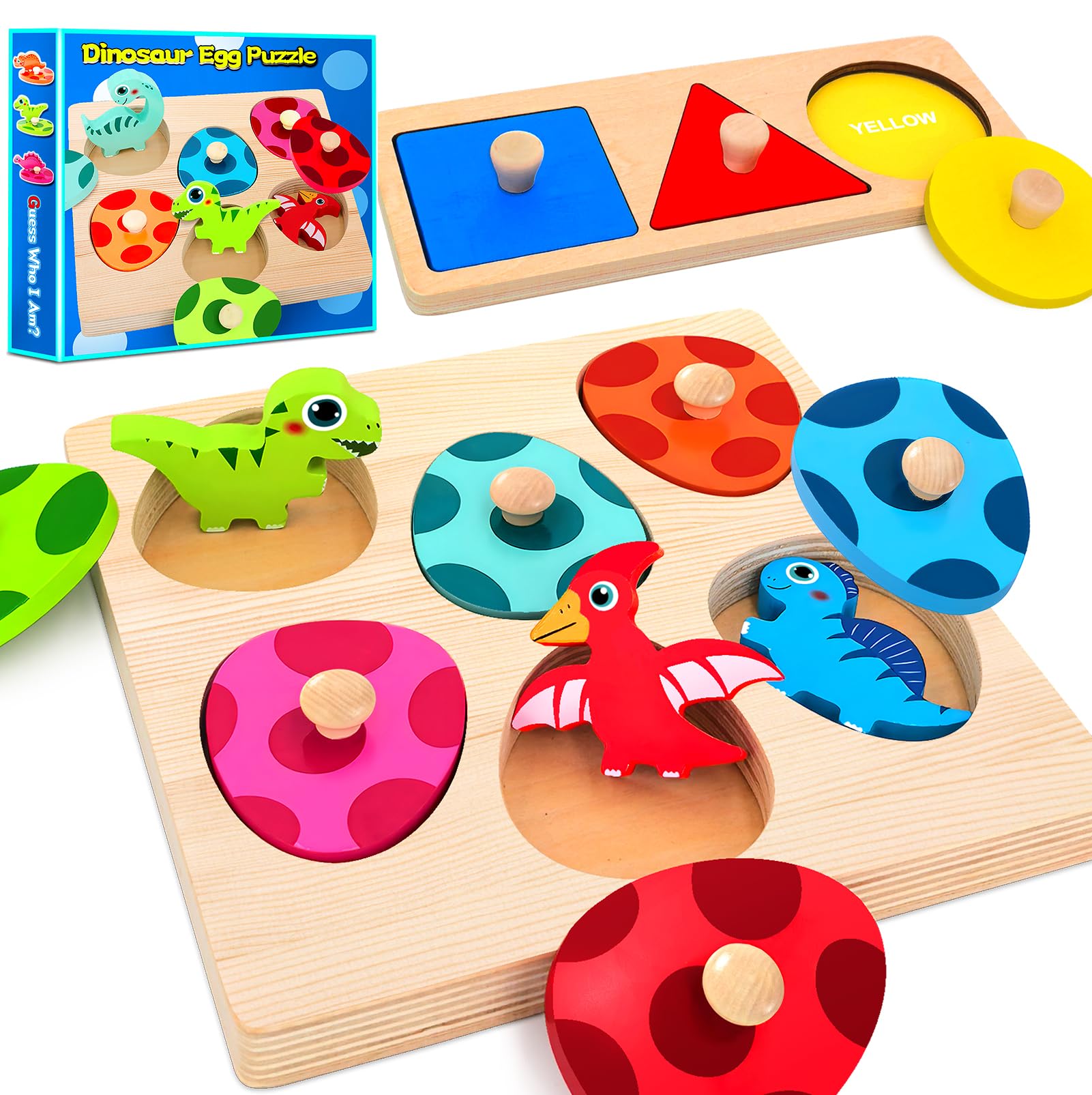 Amazon.com: SIERLIKY Wooden Peg Puzzle for Toddlers,Montessori Toys for ...