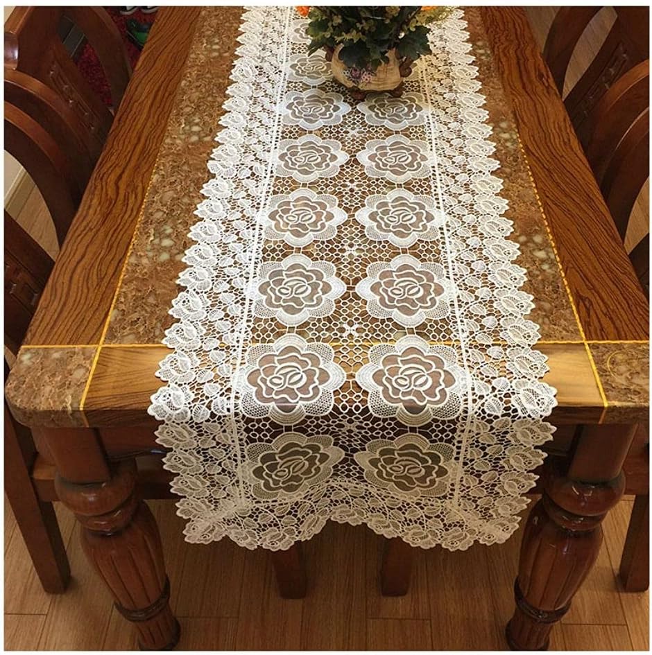 Amazon.com: Classic Embroidered Doilies Lace Table Runner Tea Table ...