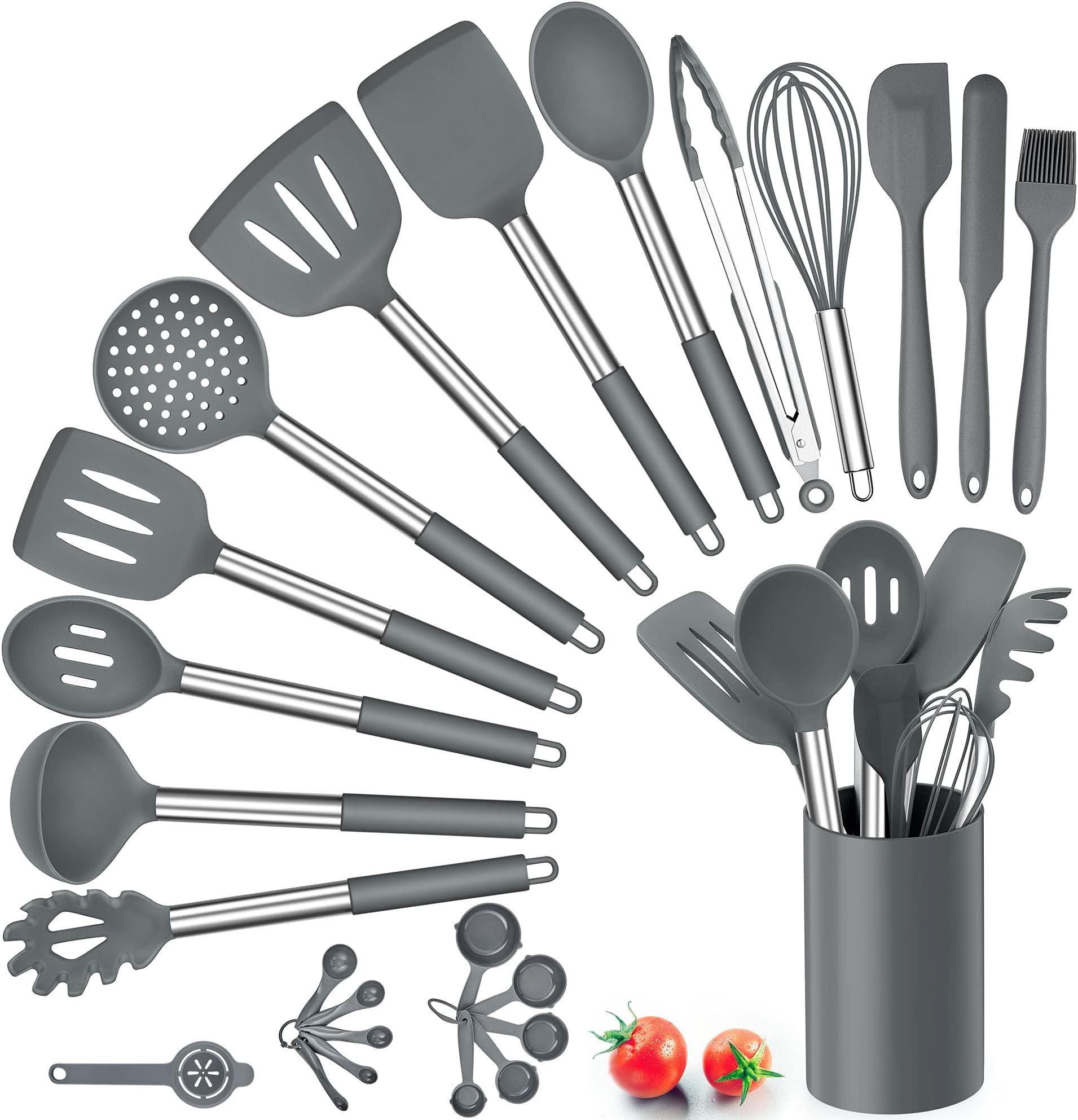 Umite Chef Kitchen Utensil Set, 15pcs Silicone Cooking Kitchen Utensils ...