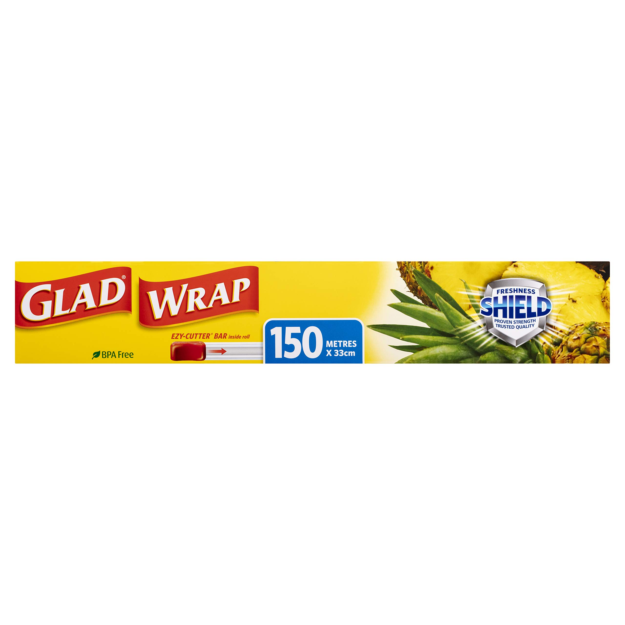 Glad Wrap, 150 Metre Clear Cling Wrap, BPA-Free, Microwave Ready, 150m ...