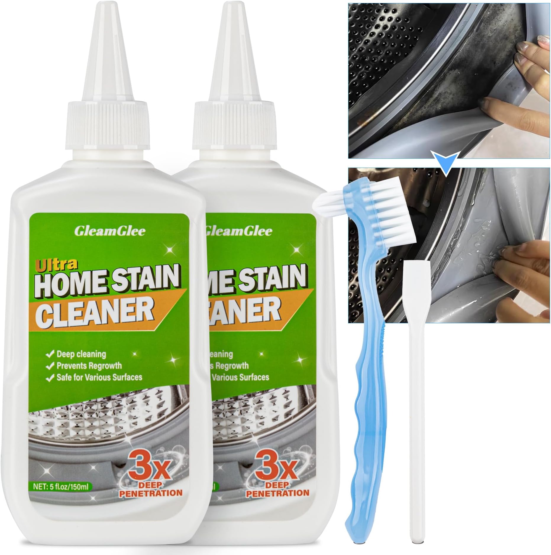 Amazon.com: Home Remover Gel, 2 Pack Washing Machine Cleaner, Front ...