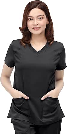 Amazon.com: NY Threads Scrub Tops for Women Soft Stretch V-Neck Medical ...