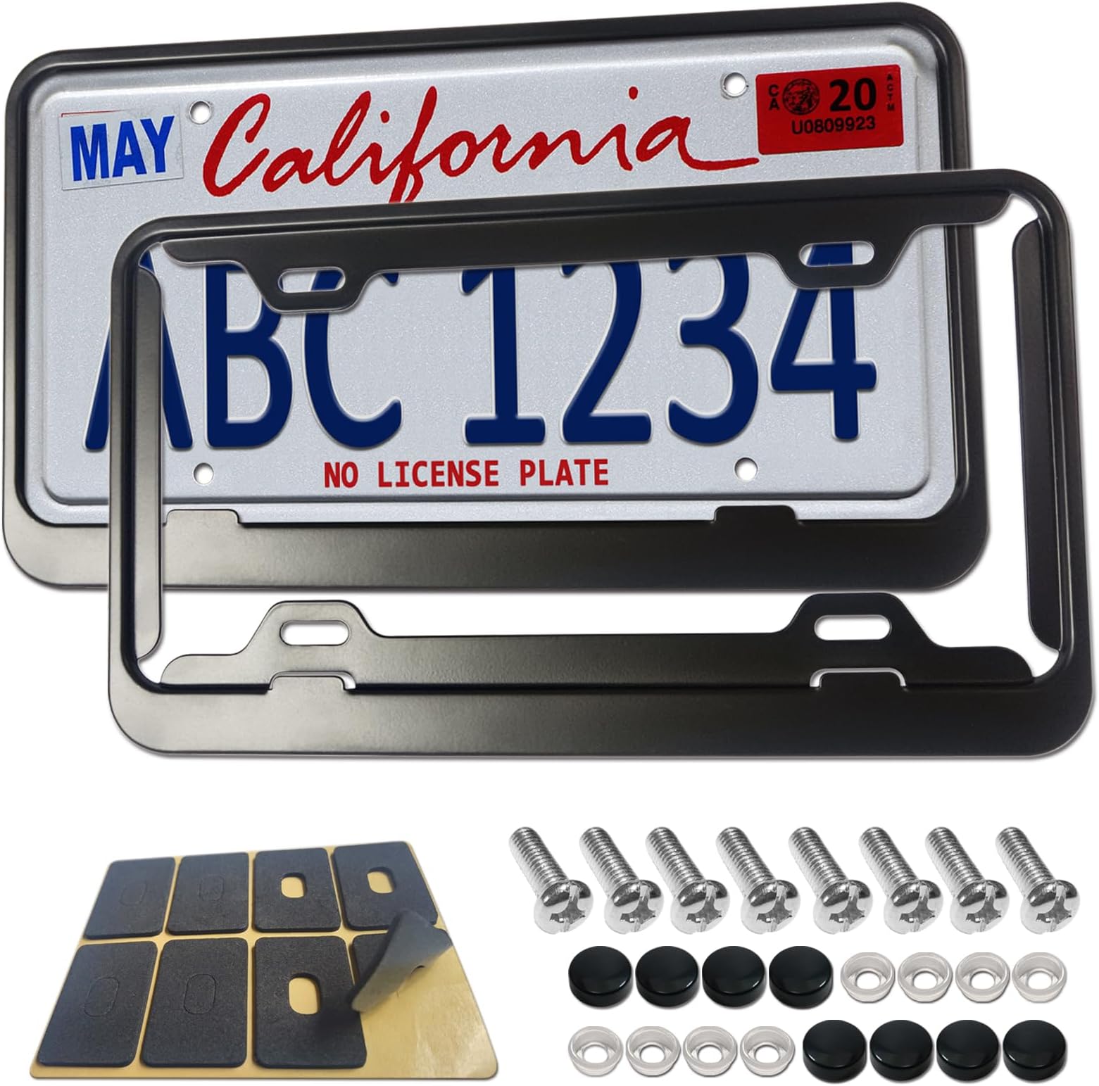 Amazon.com: BGMVFK Black License Plate Frames- Matte Black Aluminum ...