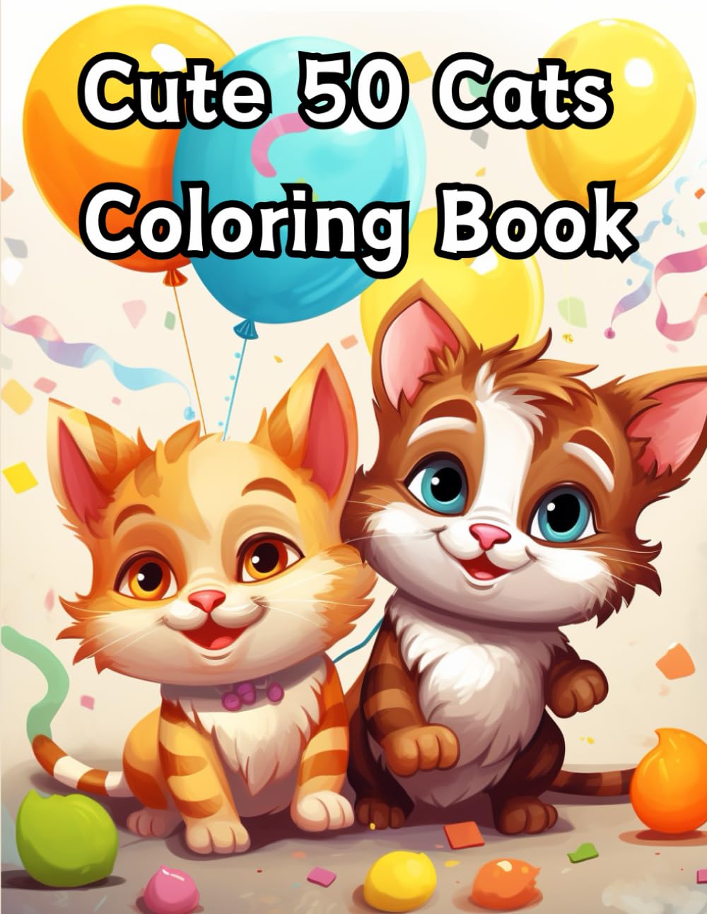 50 Cats Coloring Book: 50 different types of cat breeds coloring book ...