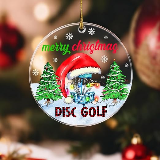 Amazon.com: Disc Golf Christmas Ornament, Merry Christmas Ornament Gift ...