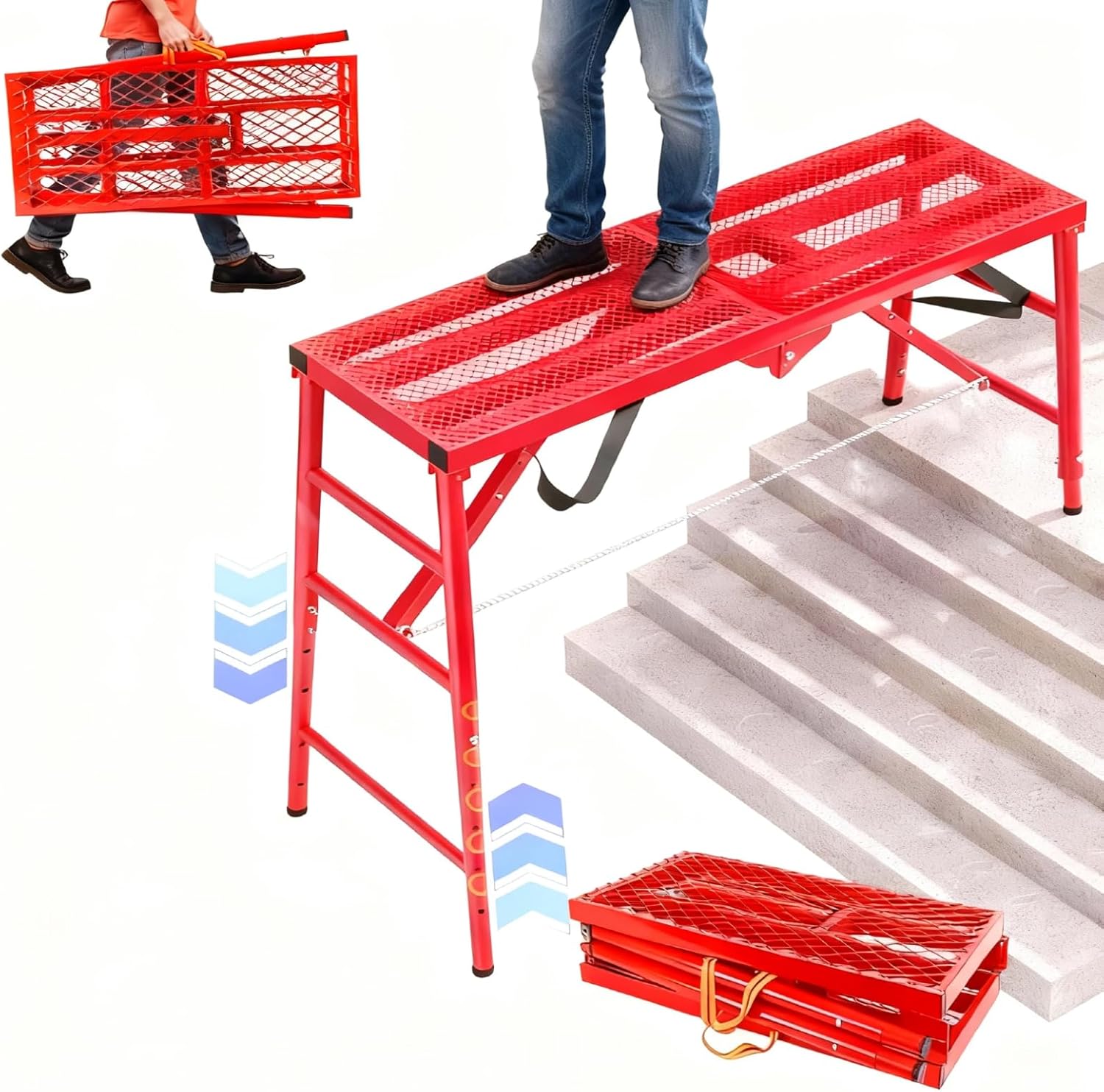 30/35/38/42/46" Height Scaffolding Platform, 800LBS Folding Scaffolding ...