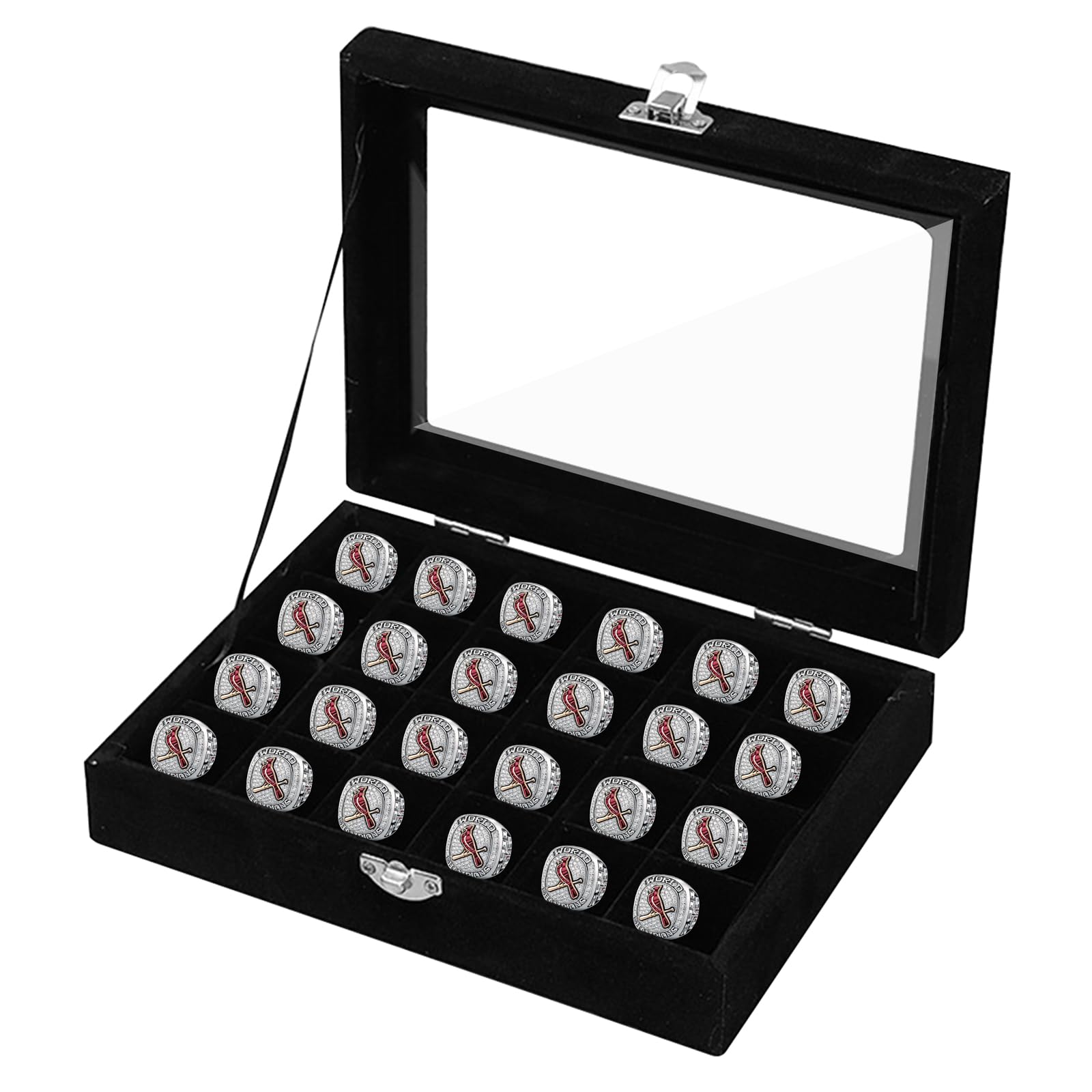 Amazon.com: 24 Slots Championship Ring Display Case, Sports Baseball ...