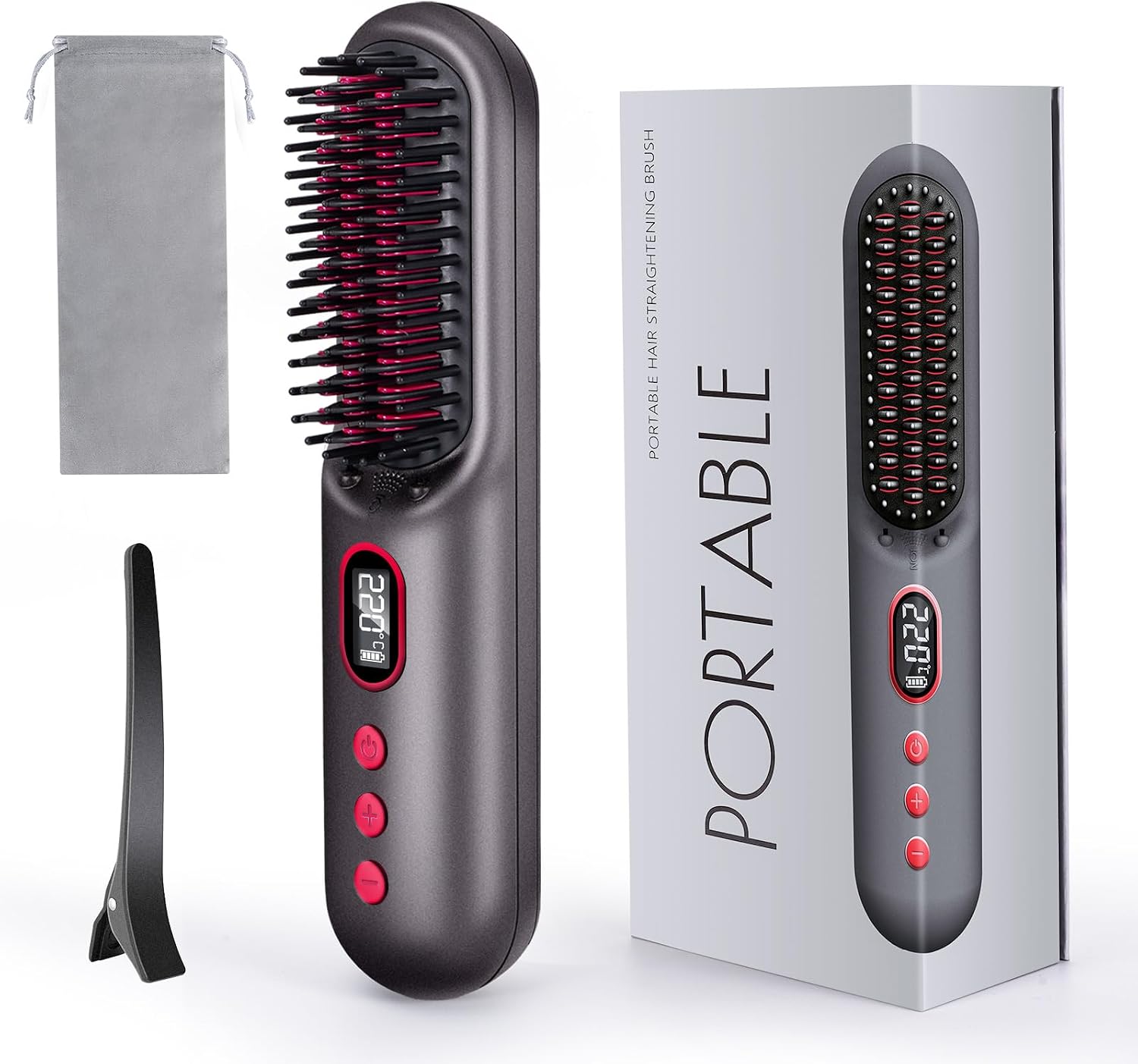 Amazon.com : LAMA Cordless Hair Straightener Brush, 130 Million Plasma ...