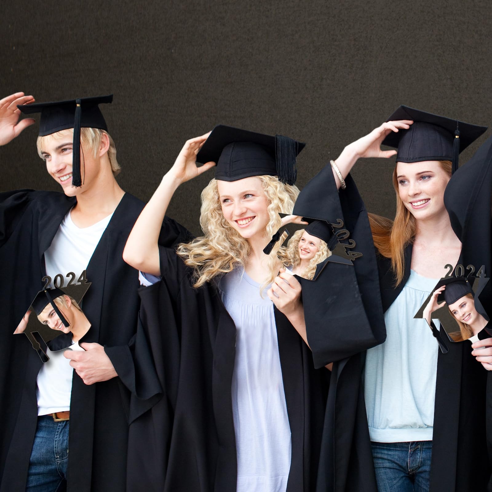 Snapklik.com : Anglechic 6 Pcs Graduation Sublimation Blanks Paddle Fan ...