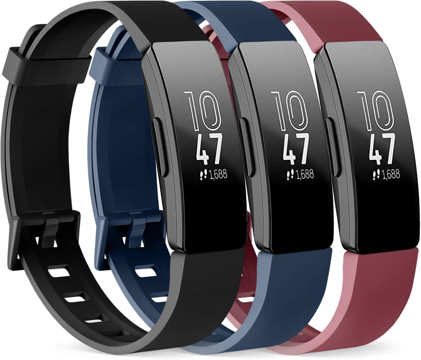 Amazon.com: Pack 3 Silicone Bands for Fitbit Inspire HR & Fitbit ...