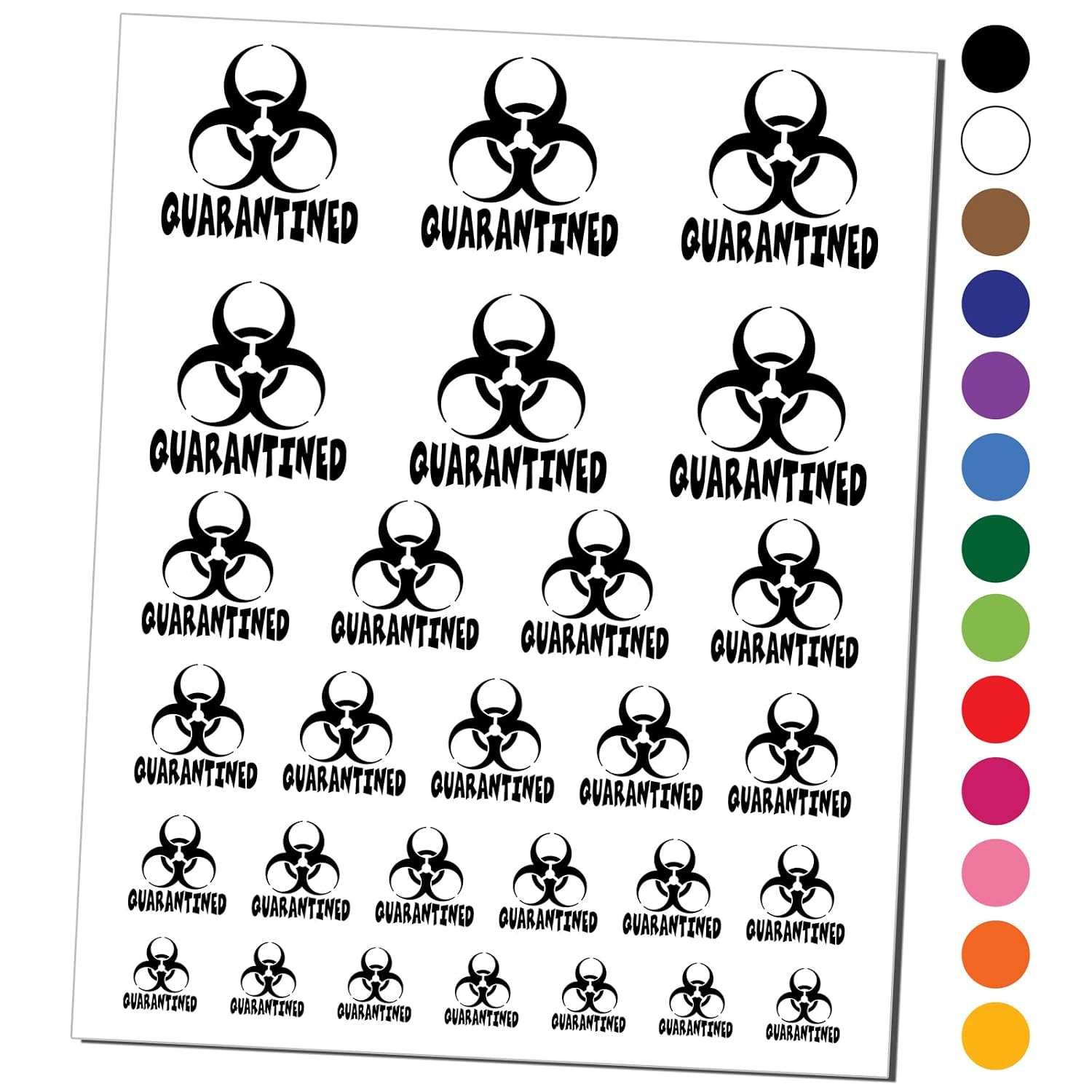 Amazon.com : Quarantined Biohazard Symbol Temporary Tattoo Water ...