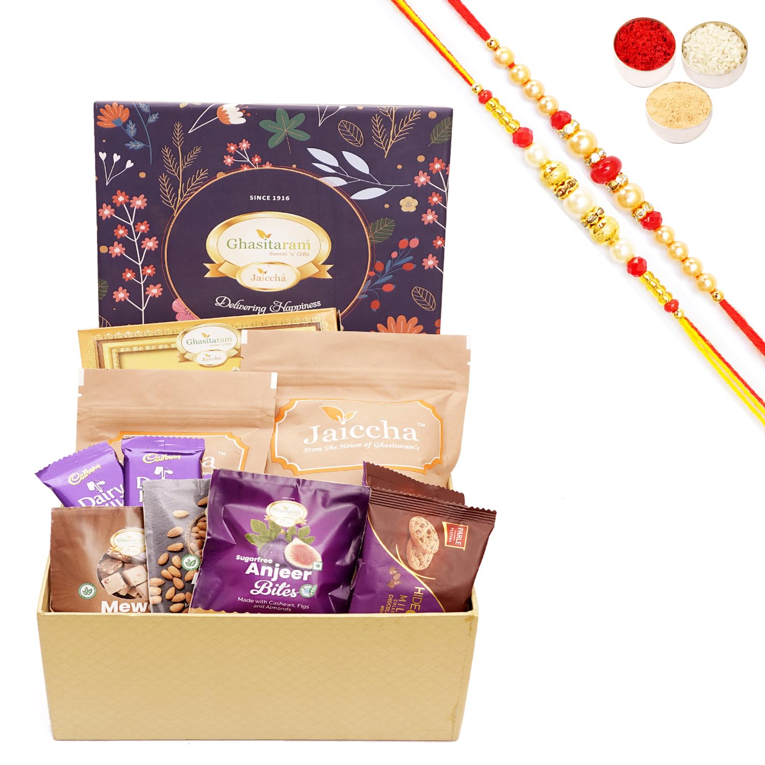 Ghasitaram Gifts Jaiccha Rakhi Gifts for Brothers - Ghasitaram Hamper ...