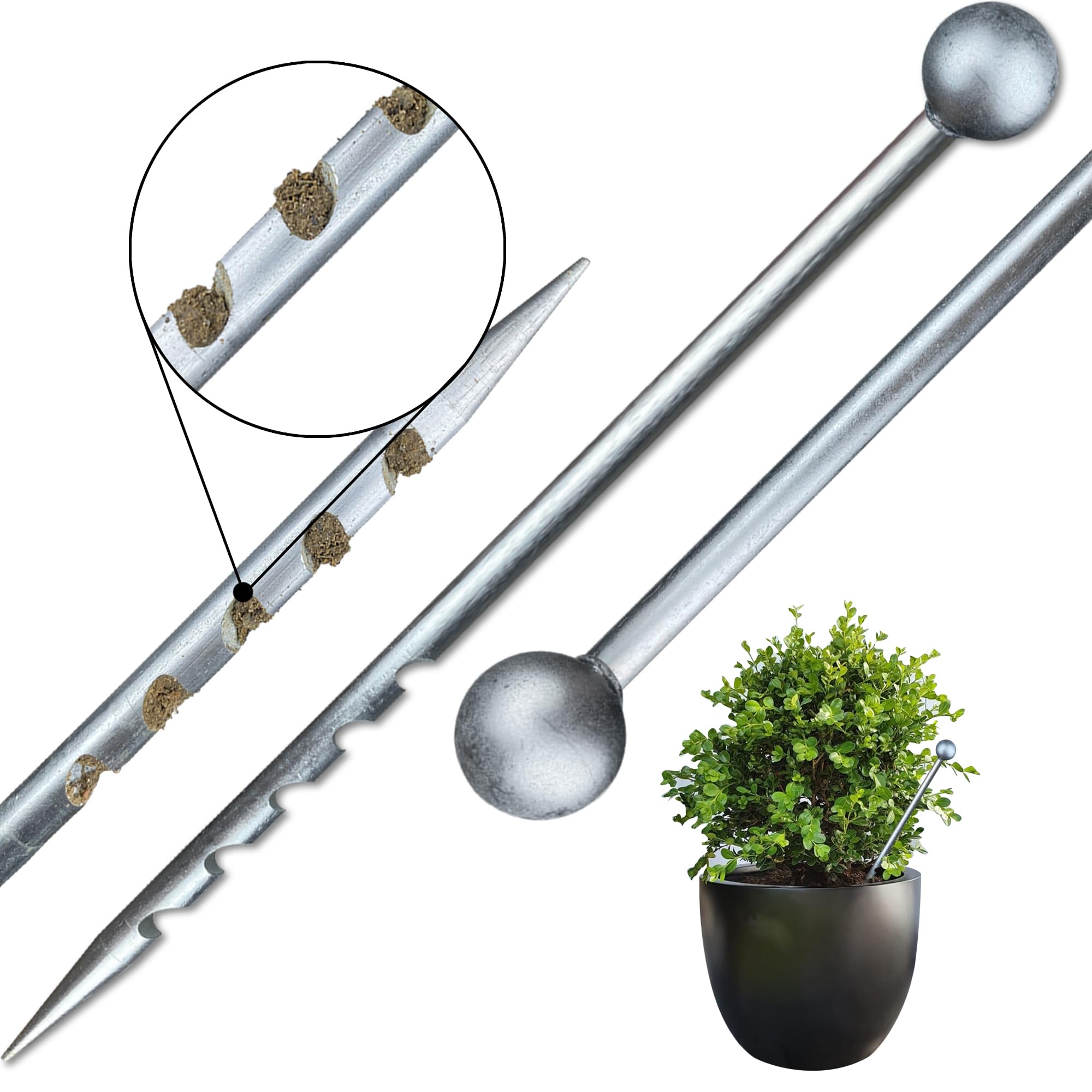 Amazon.com: 10"x Diameter 0.27" Soil Probe Stainless Steel Soil Sampler ...