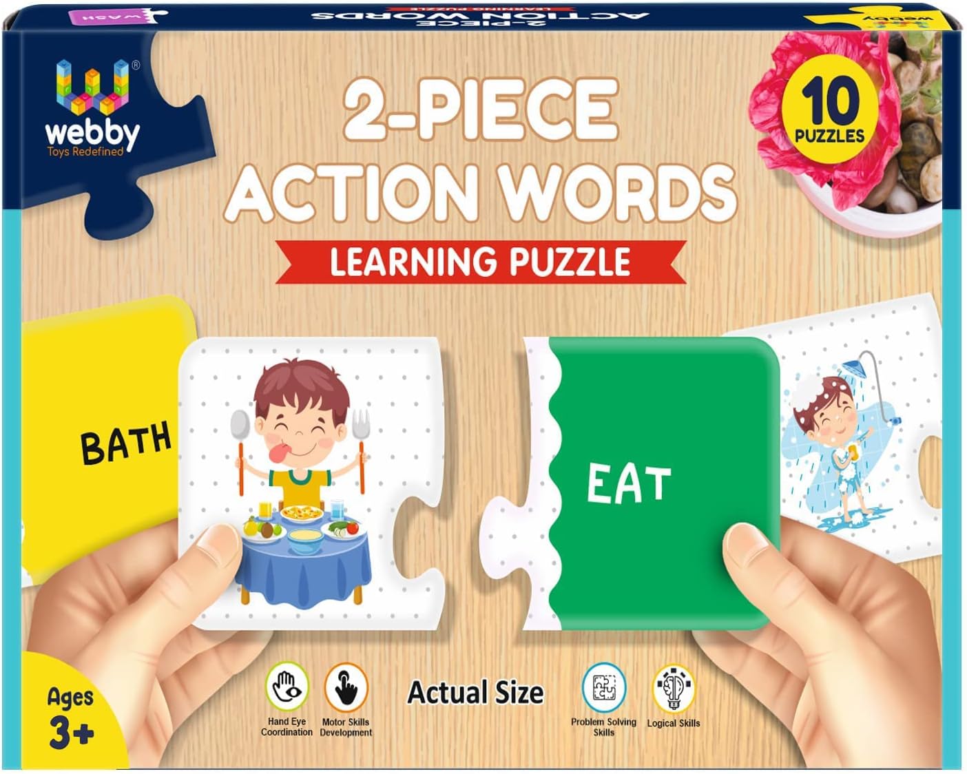 Buy Webby Action Word 2 Pieces Learning Pack Jigsaw Puzzle, Montessori ...