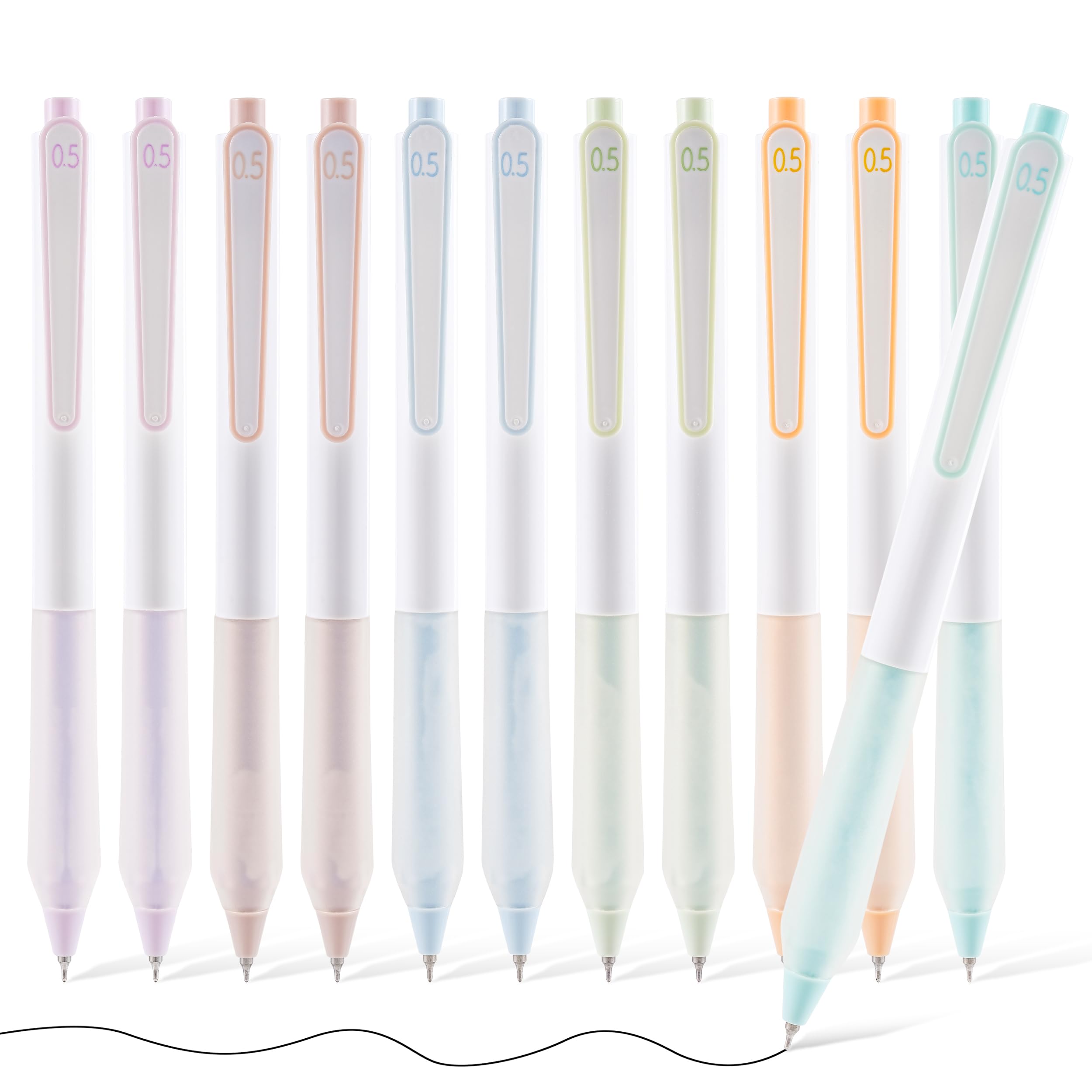 Amazon.com: DR DOURONGE Gel Pens, Black Gel Ink Pens, 12 PCS 0.5mm Fine ...