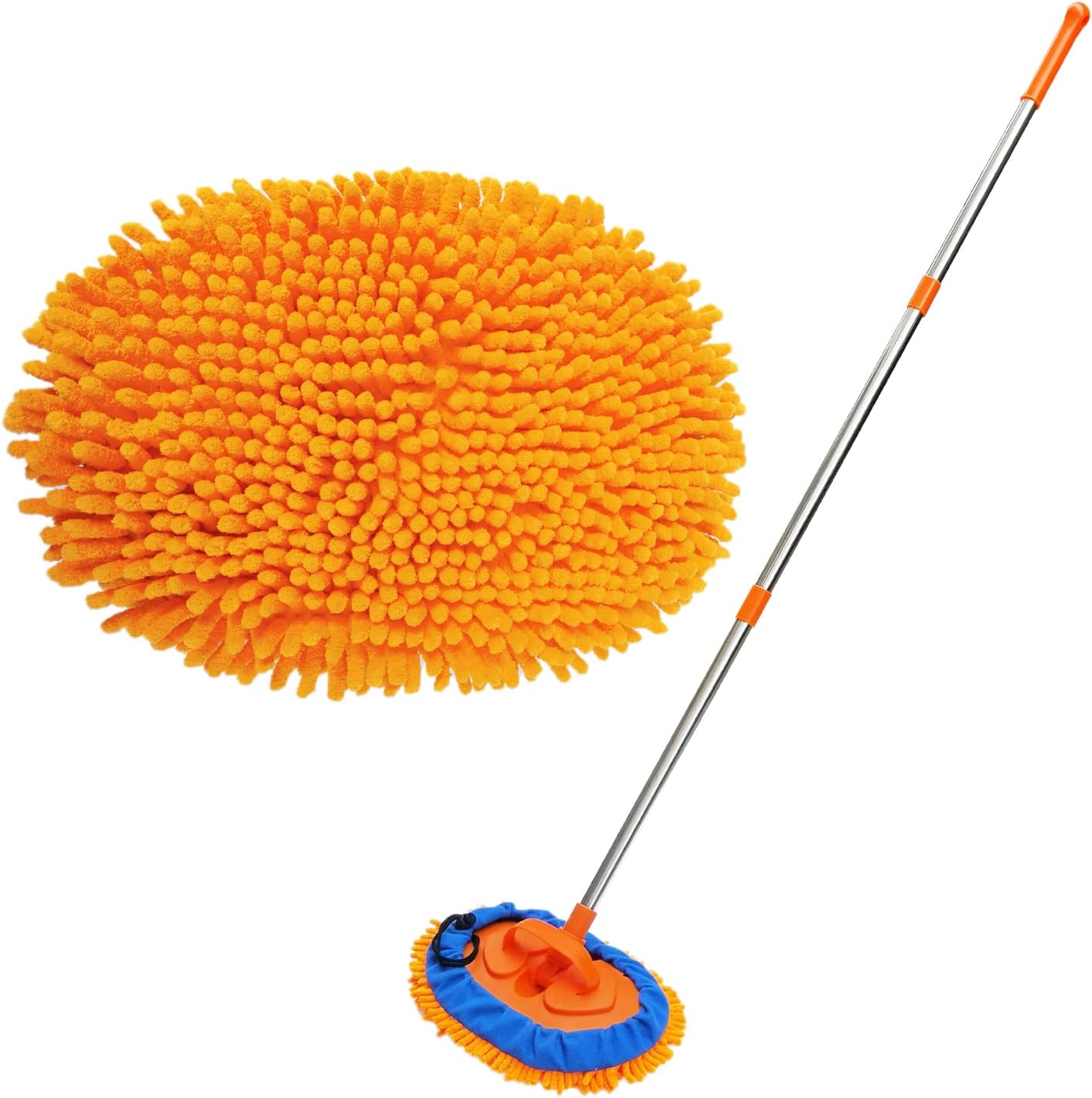 Amazon.com: 52" Multipurpose Microfiber Duster with 2 Washable Chenille ...