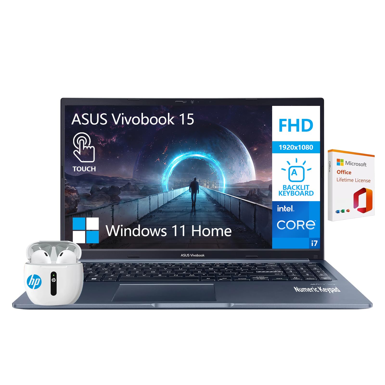 Amazon.com: ASUS Vivobook 15 Laptop Touchscreen Computer, 15.6 Laptop ...