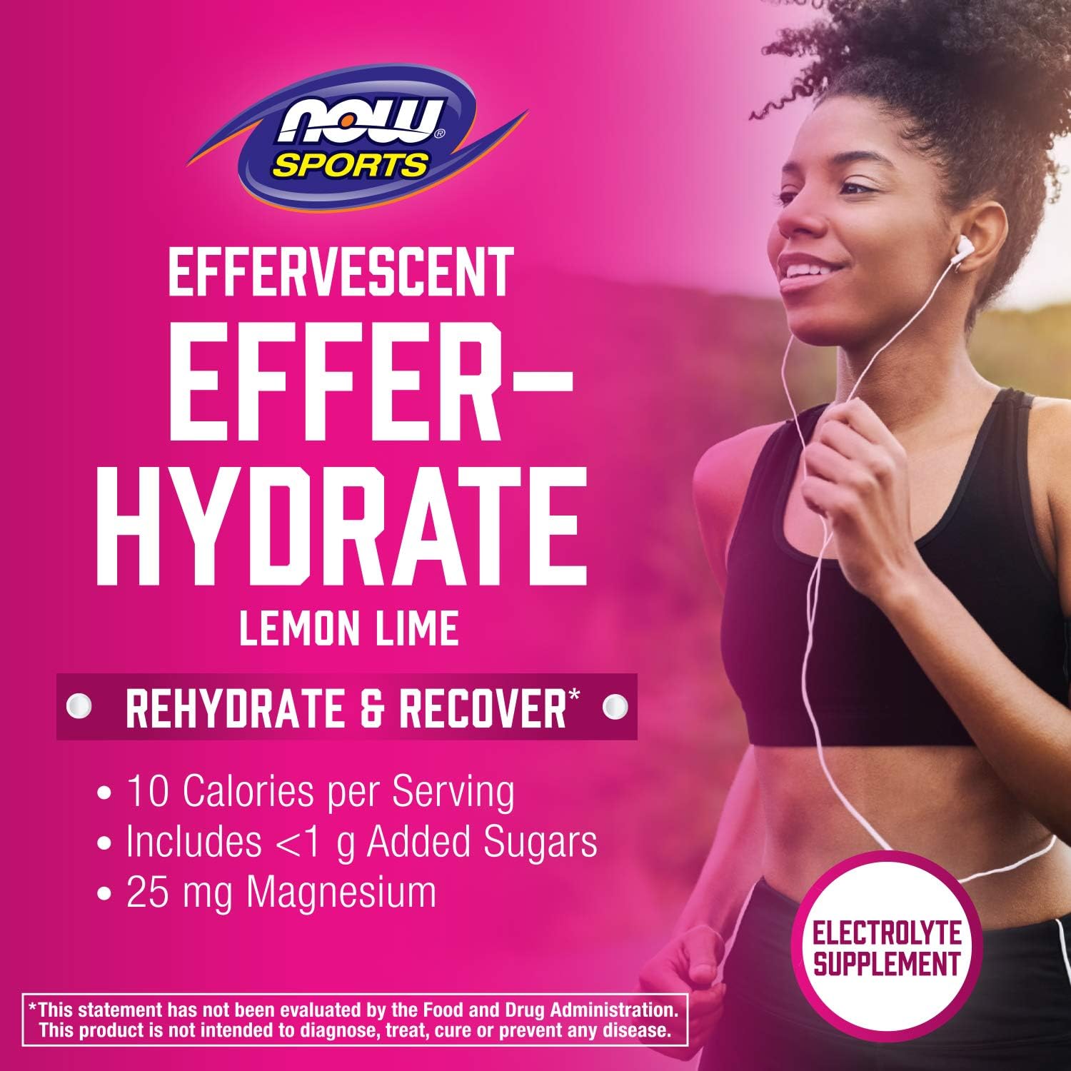 NOW Sports Nutrition, Effervescent Effer-Hydrate, Electrolyte ...