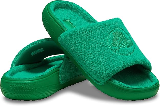 Amazon.com | Crocs Classic Towel Slide Green Ivy Men's 3, Women's 5 ...
