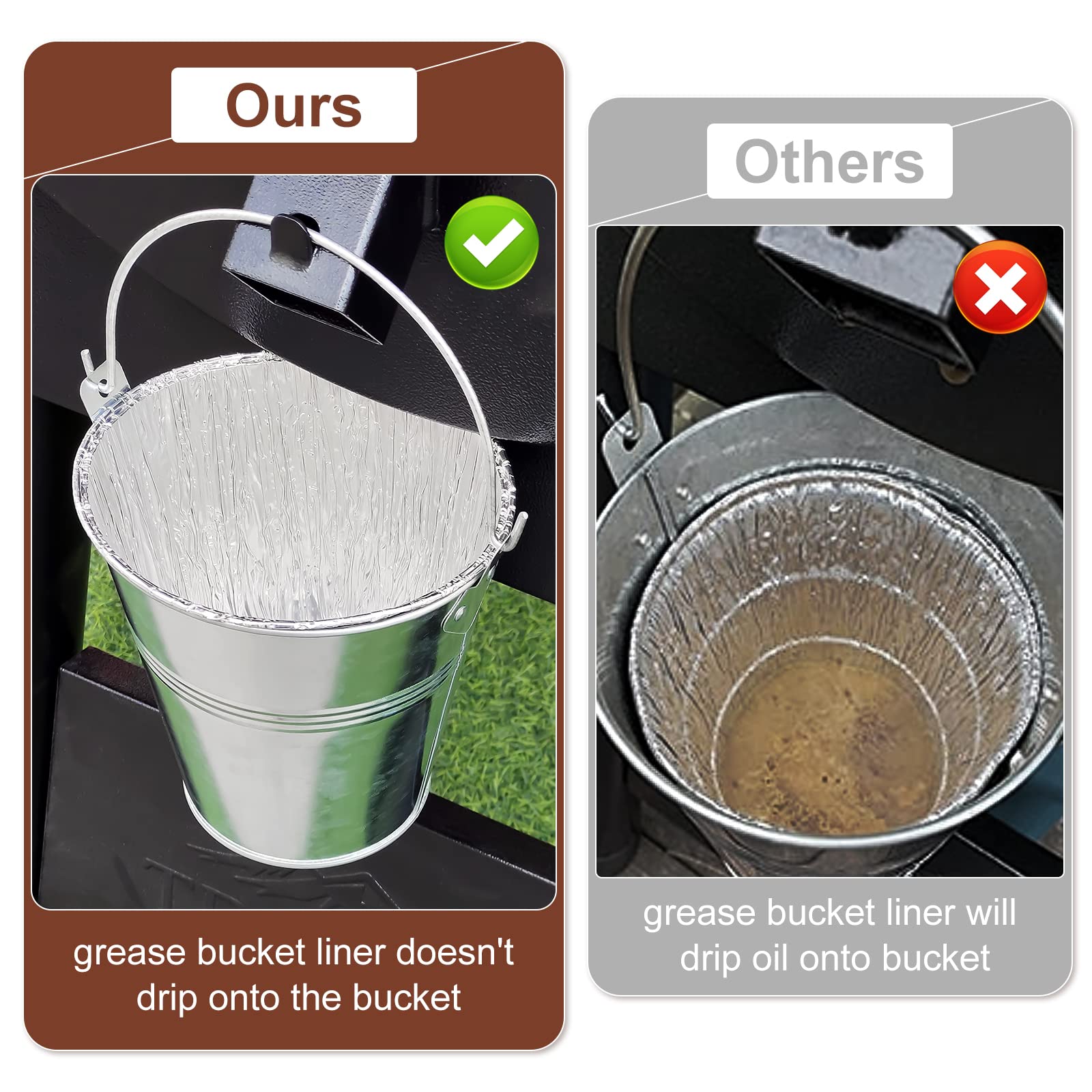 Snapklik.com : QuliMetal Drip Bucket And 15-Pack Disposable Foil Liners ...