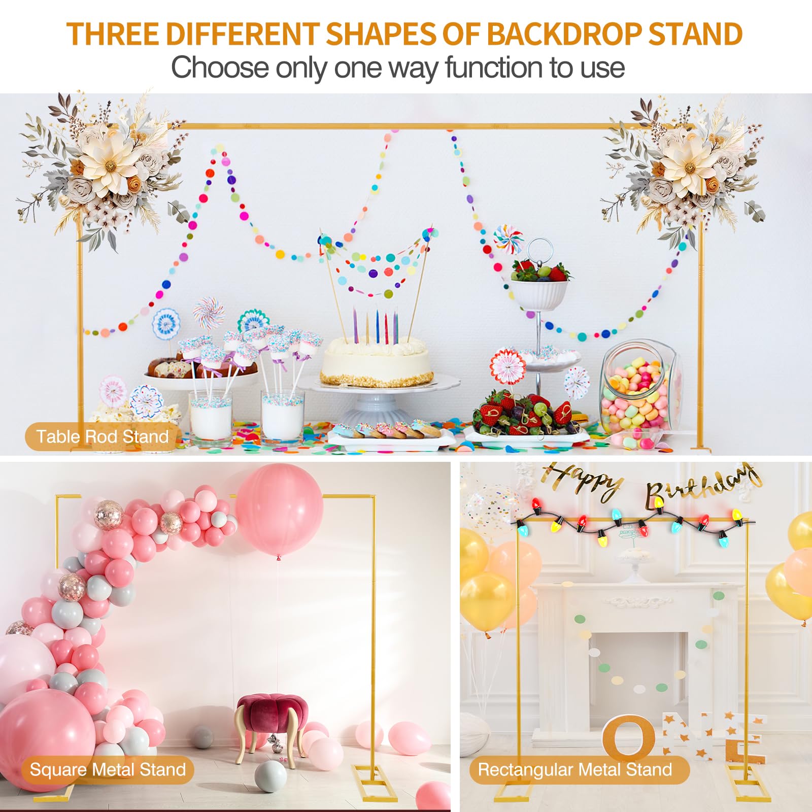 Snapklik.com : WellSign 8.2FT Square Backdrop Stand,Wedding Arch Heavy ...