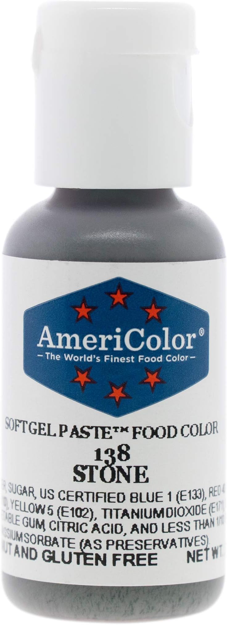 Amazon.com : AmeriColor, Stone, 0.75 Ounce Bottle, Soft Gel Paste Food ...