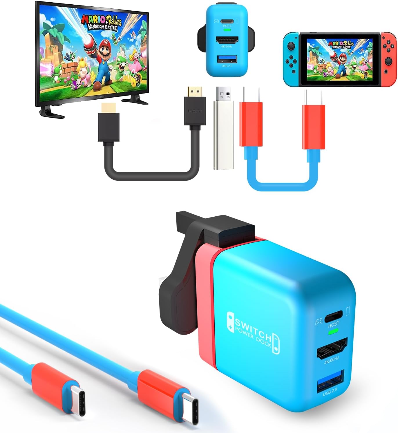 Switch Docking Station,for Nintendo Switch,Mini Portable TV Docking ...