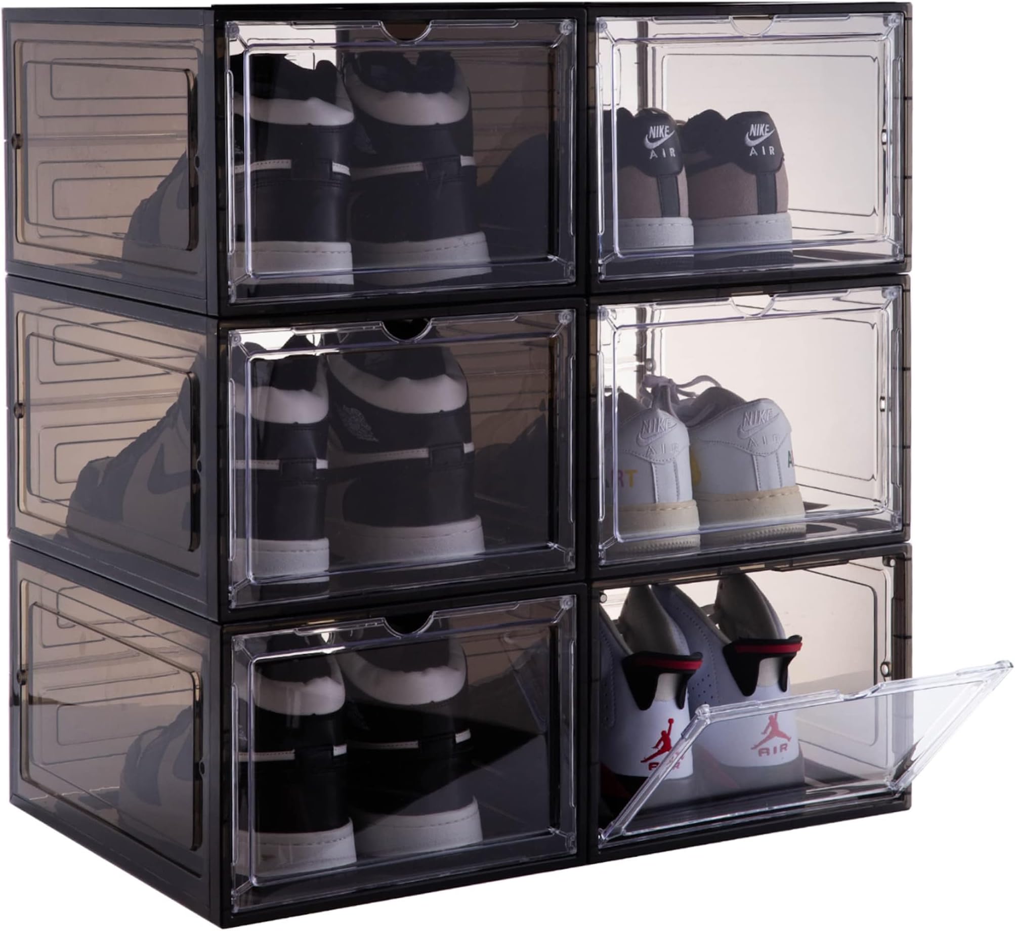 Amazon.com: SPACECRAFTERS® Shoe Boxes Clear Plastic Stackable with ...