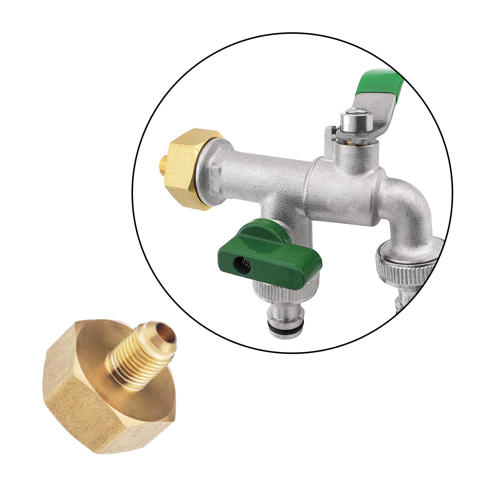 Buy R134A Refrigerant Tank Adapter 1/4 Inch Male to 3/4 Inch Female SAE ...