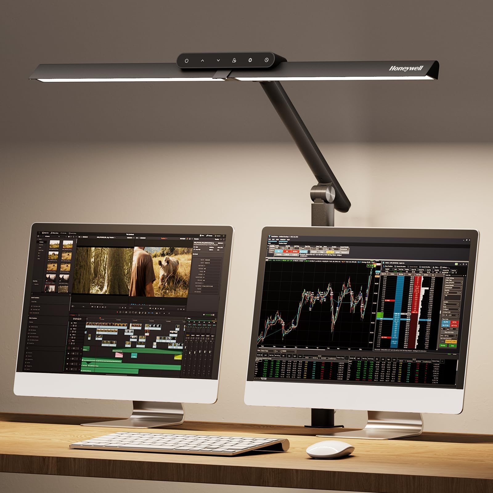 Honeywell LED Desk Lamp with Clamp - HJ1 Sunturalux Eye-Caring Clip on ...