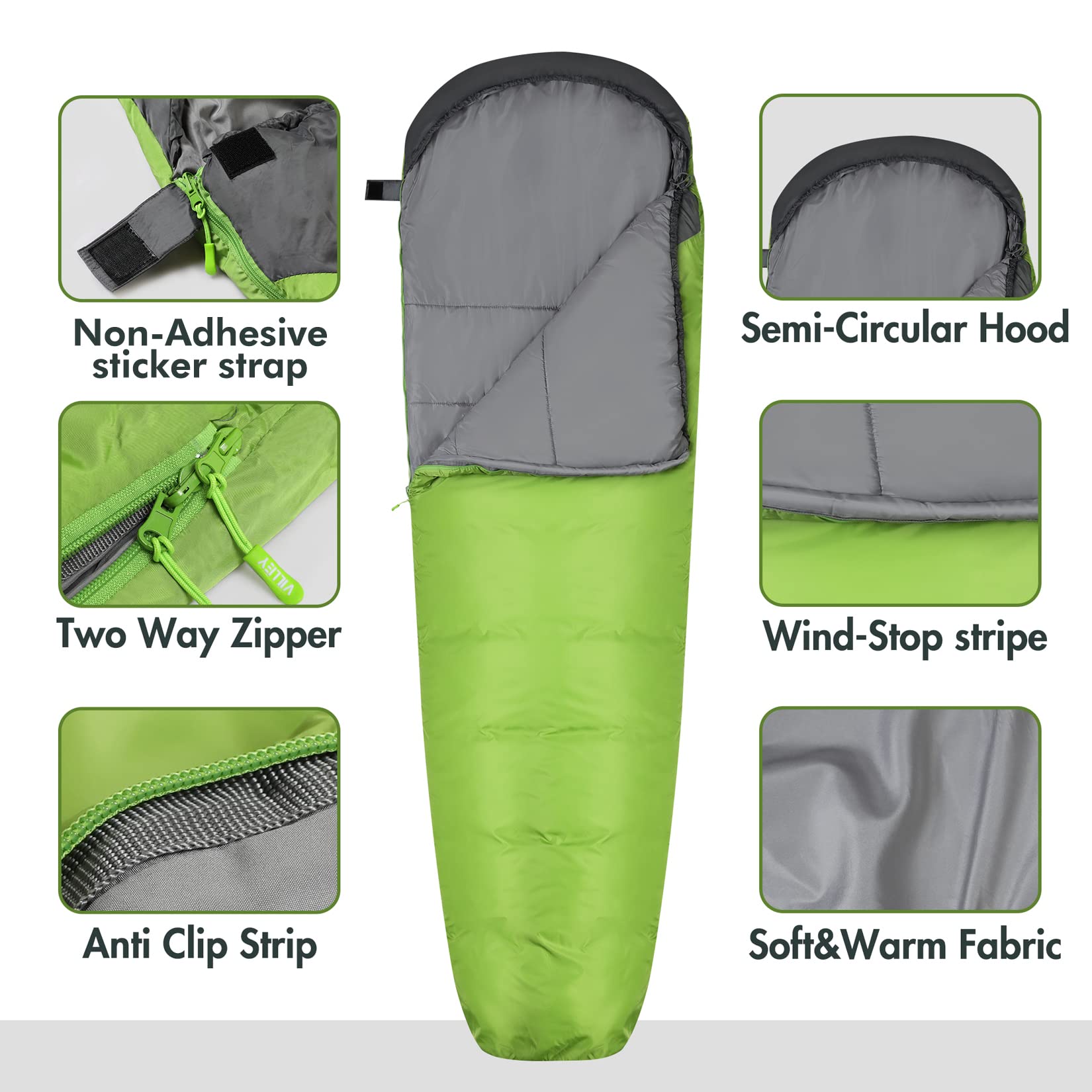 Snapklik.com : Mummy Sleeping Bag, Lightweight Backpacking Sleeping Bag ...