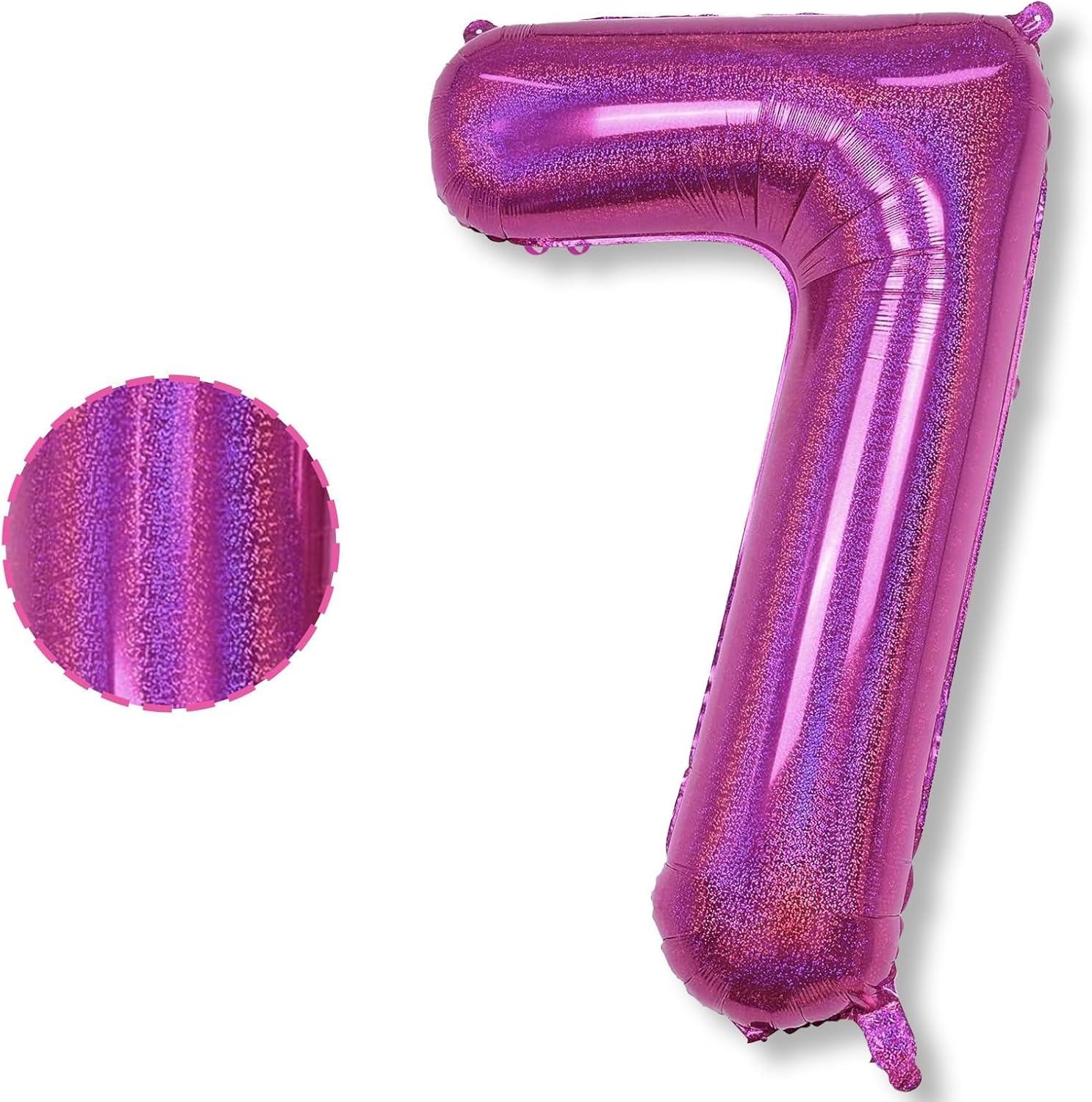 Amazon.com: 40 Inch Number 7 Balloon Laser Hot Pink Number Balloons 0-9 ...
