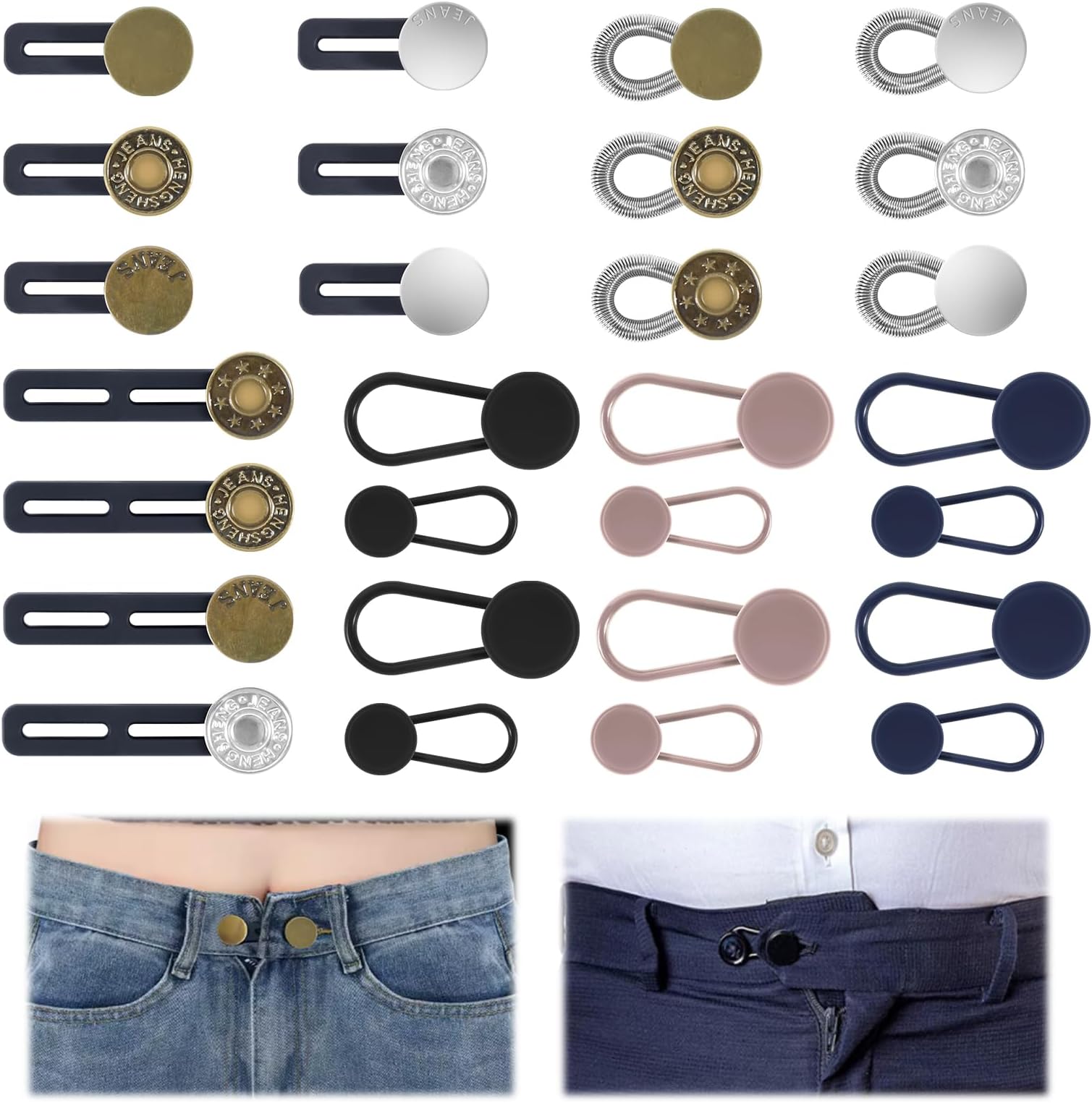 Amazon.com: GXXMEI 24PCS Button Extenders for Jeans Pants Button ...