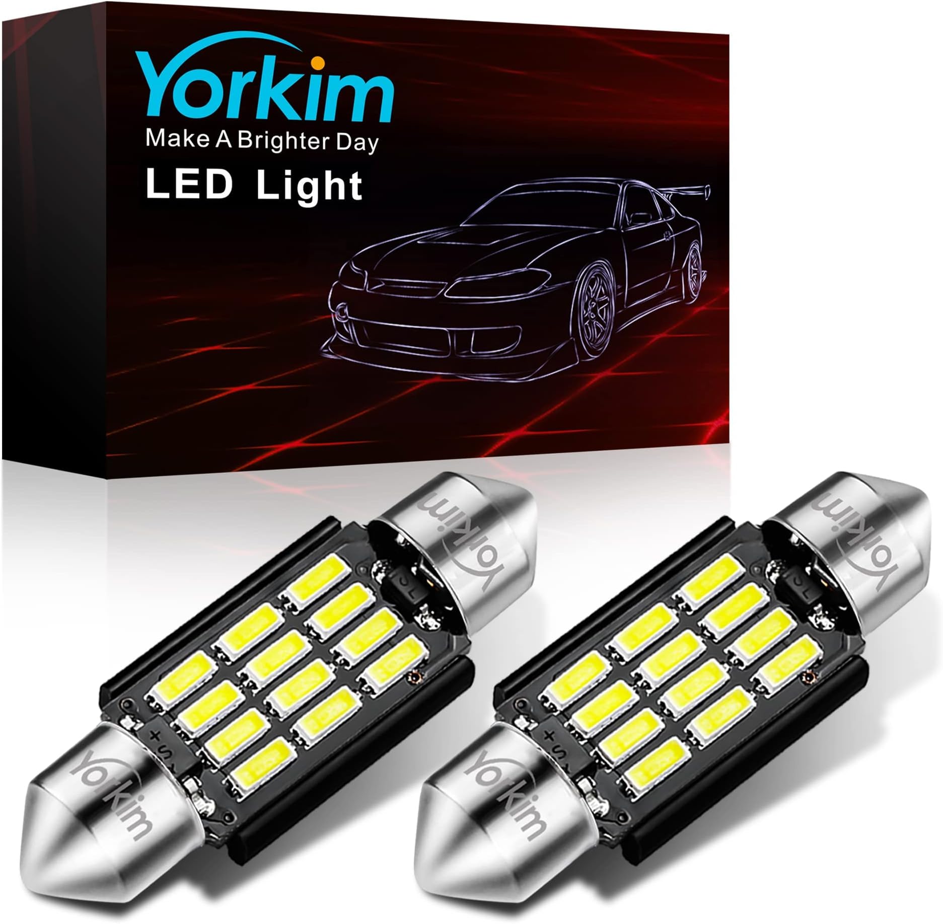 Amazon.com: Yorkim 6418 LED Bulb, 36mm LED Bulb 6500K White Super ...