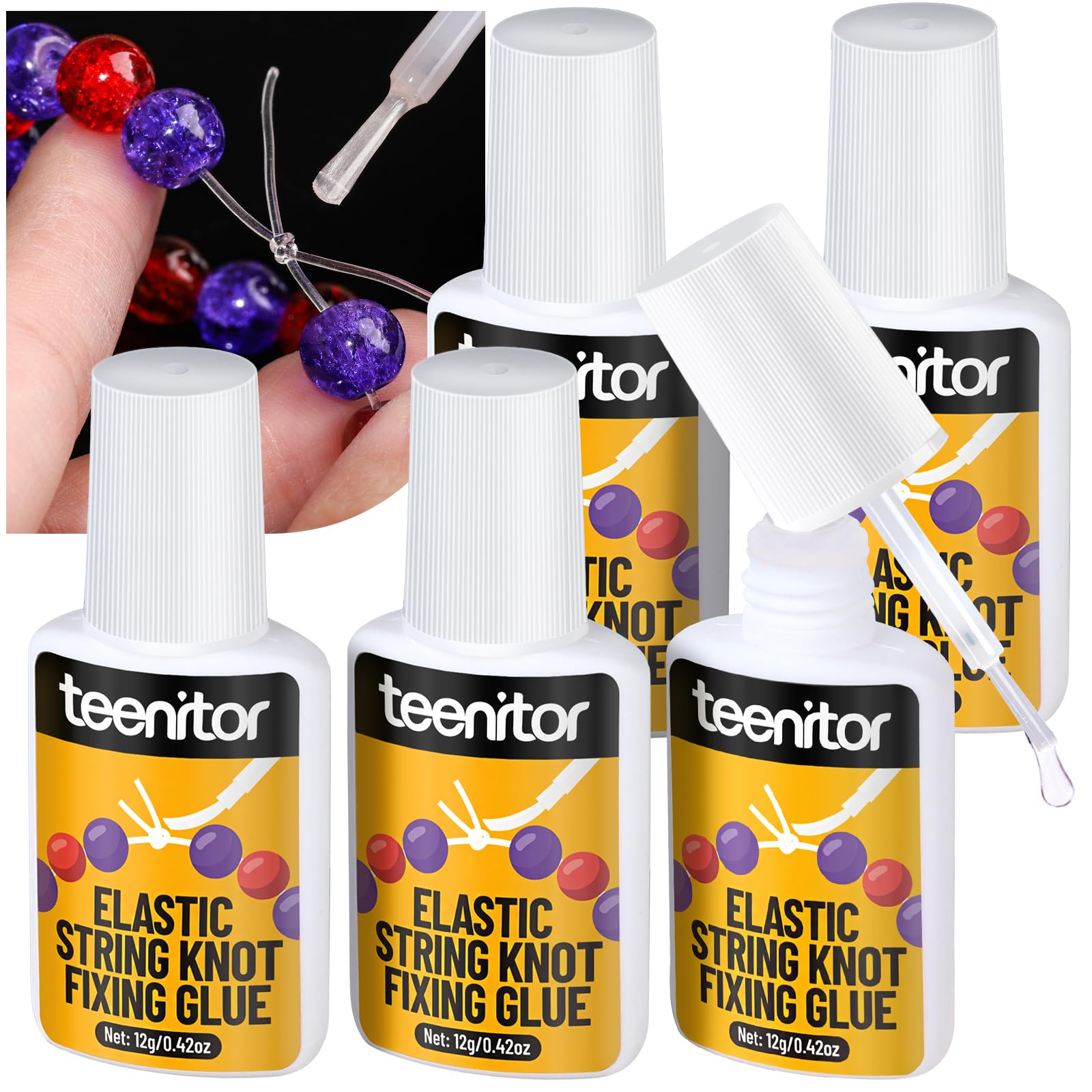 Amazon.com: Teenitor 60g Jewelry Glue for Elastic String, 5 Pack ...