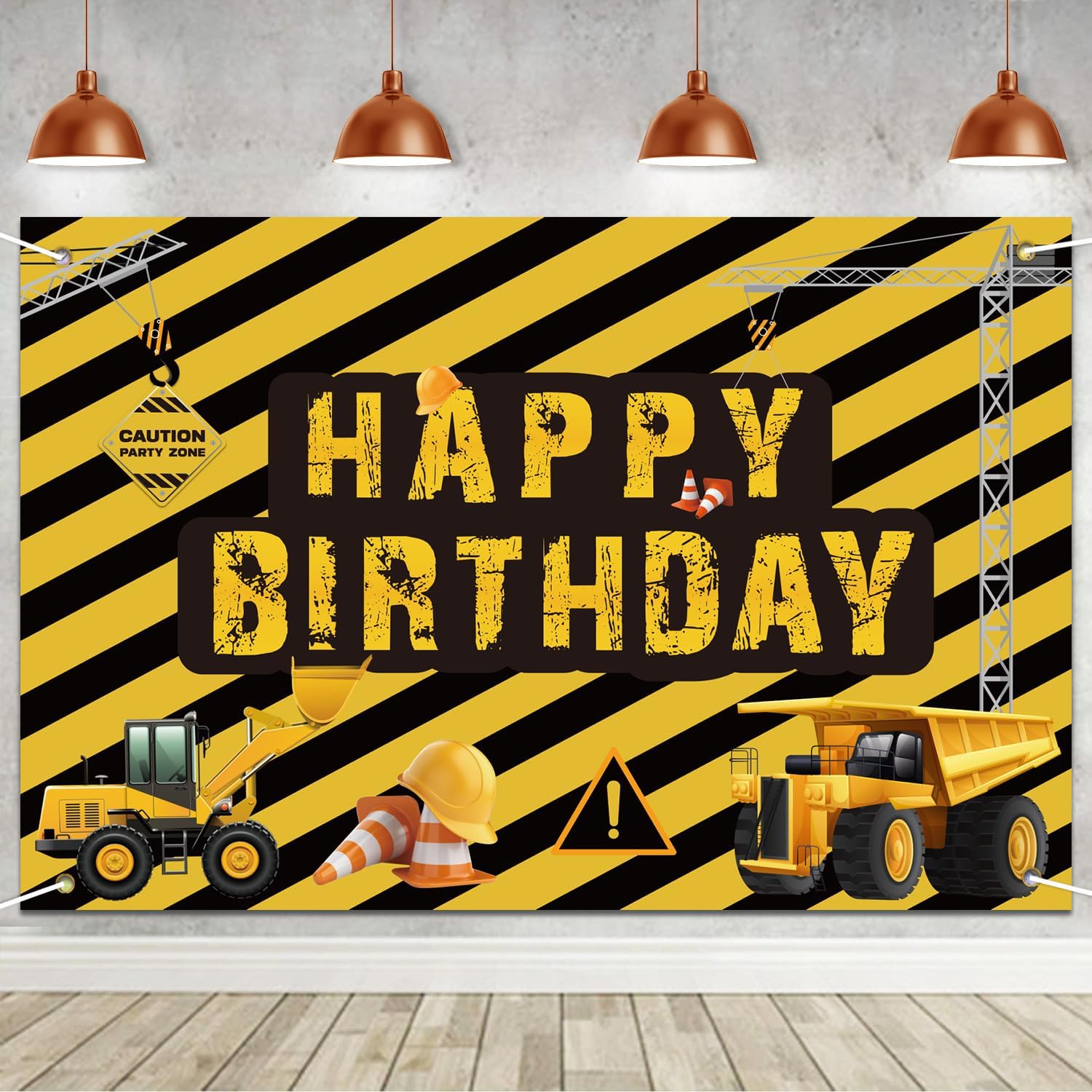 Amazon.com : Construction Backdrop Construction Theme Birthday Party ...