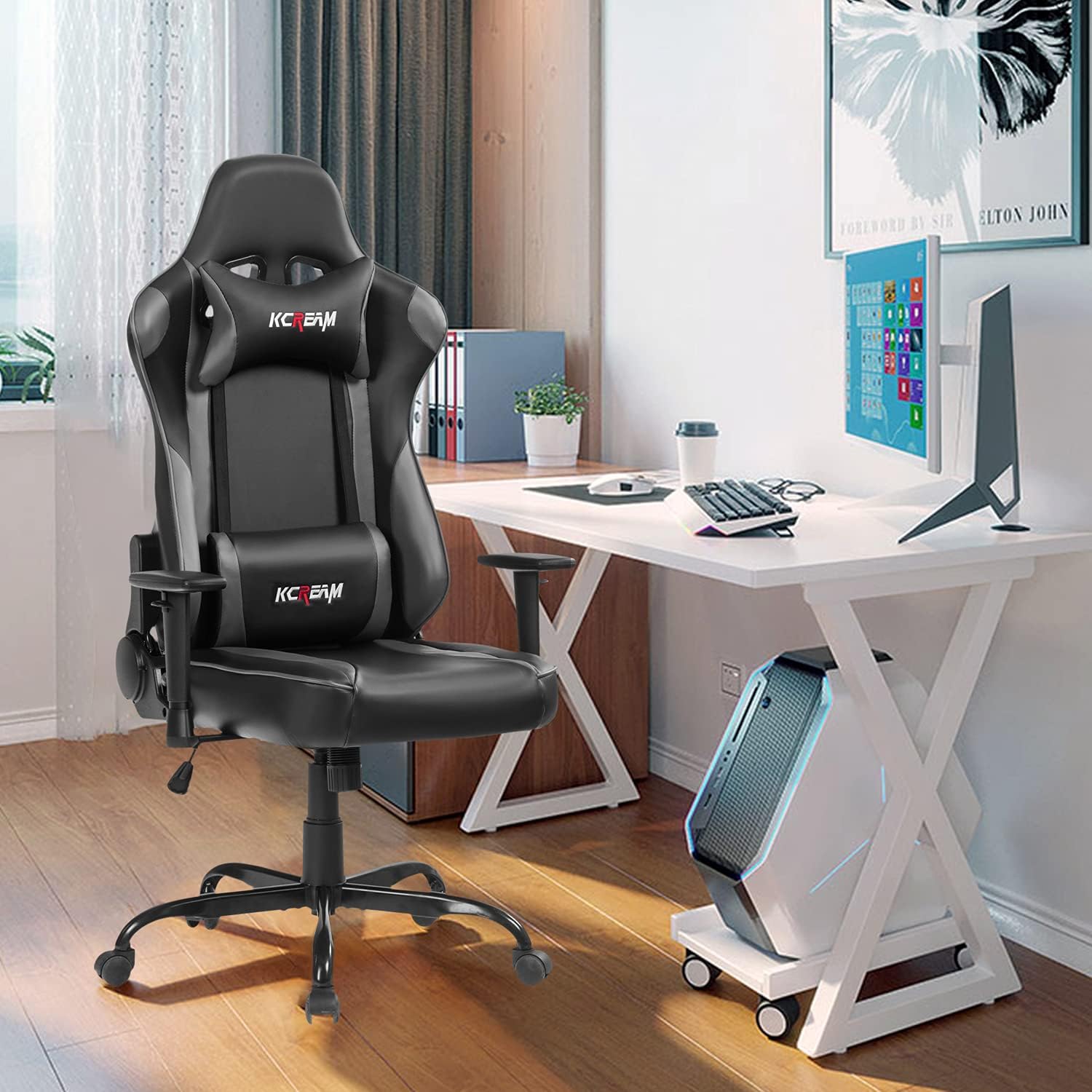KCREAM Gaming Chair Ergonomic PC Video Game Chair Racing Computer Chair ...