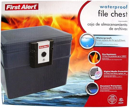 First Alert 2037F Water and Fire Protector File Chest, 0.62 Cubic Feet ...
