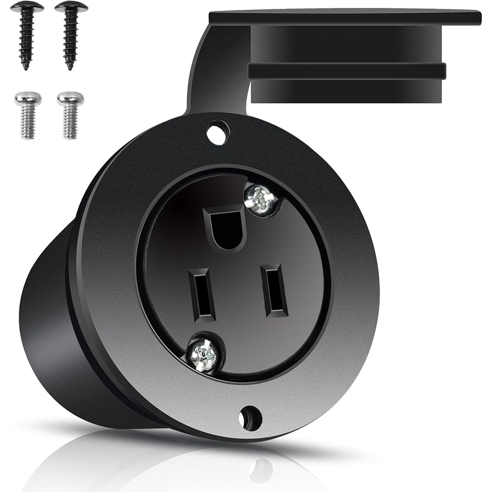 $4/mo - Finance Flanged Outlet 15 Amp Female Electrical Plug NEMA 5-15R ...