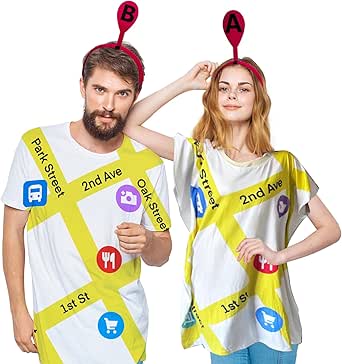 Amazon.com: Yuminefeety 4 Pcs Halloween Couple Maps Costume Accessories ...
