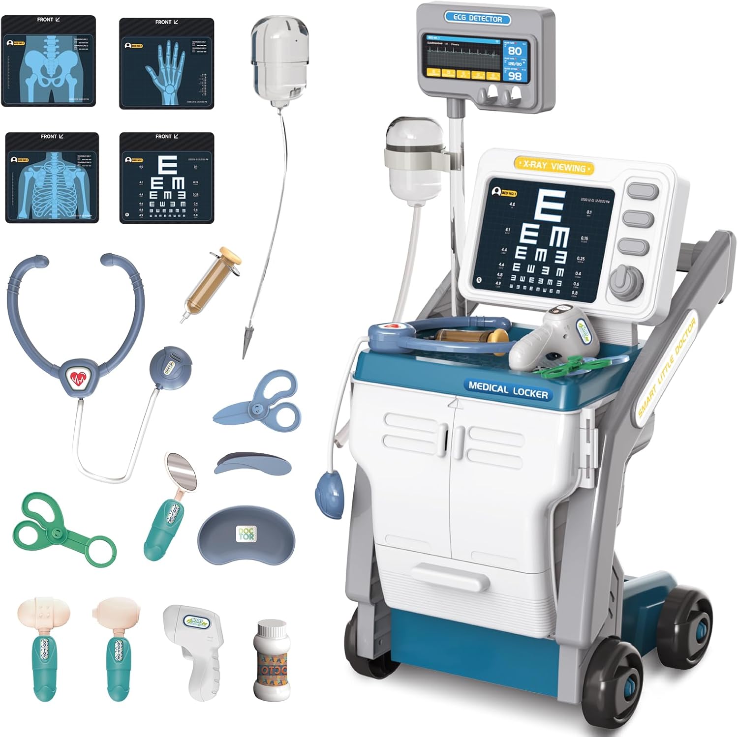 Amazon.com: deAO Toys Doctor Kits for Kids,Pretend Medical Station Set ...