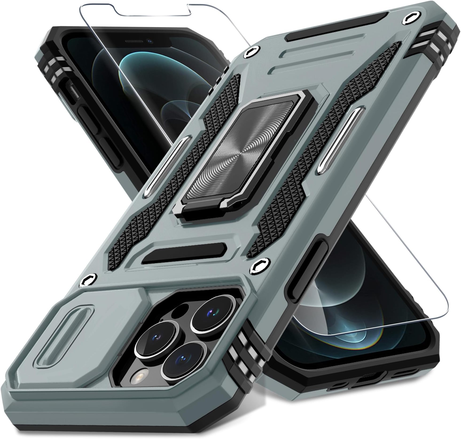 Amazon.com: DEERLAMN Case for iPhone 13 Pro Max with Slide Camera Cover+Screen Protector(1 Pack ...