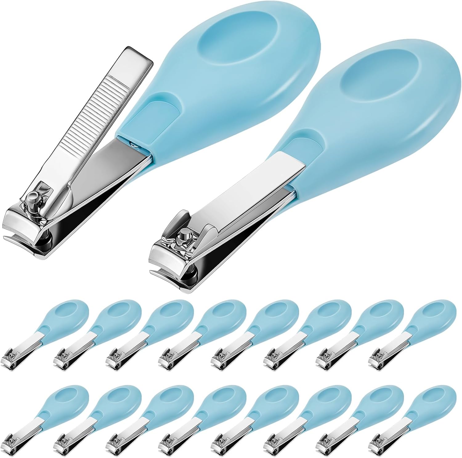 Amazon.com : Leriton 20 Pcs Baby Nail Clippers Bulk Blue Fold Up ...