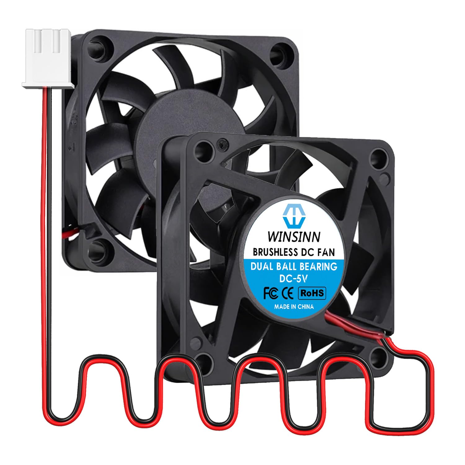 Amazon.com: WINSINN DC 60mm Fan 5V 6015 Dual Ball Bearing Brushless ...