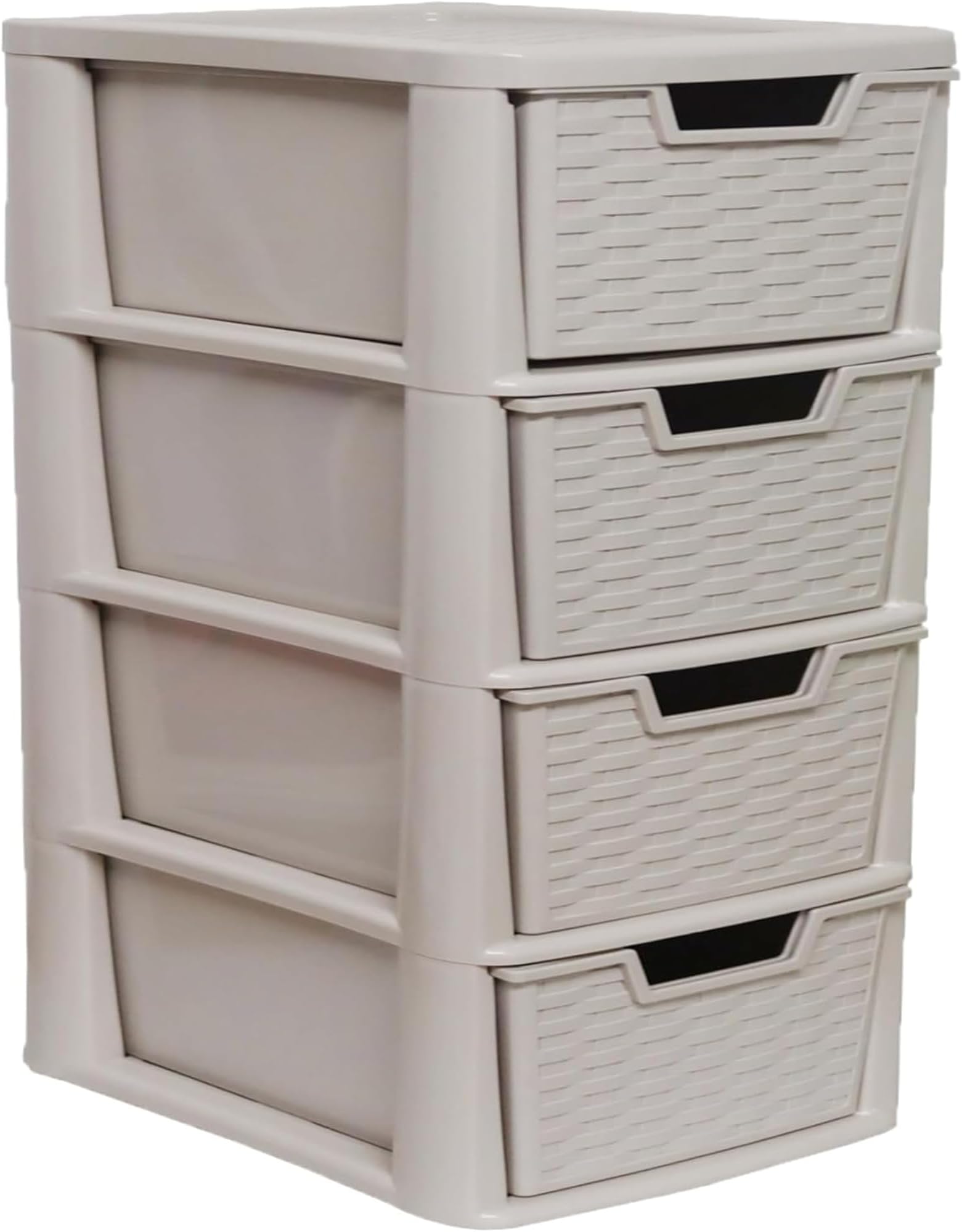 Daniel James Plastic Storage Drawers - Rattan Storage Tower Unit with 4 ...