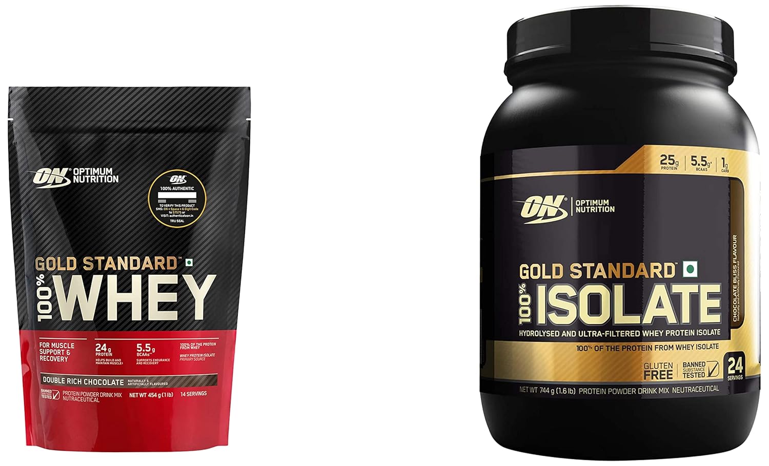 Optimum Nutrition (ON) Gold Standard 100% Whey Protein Powder 1 lbs ...