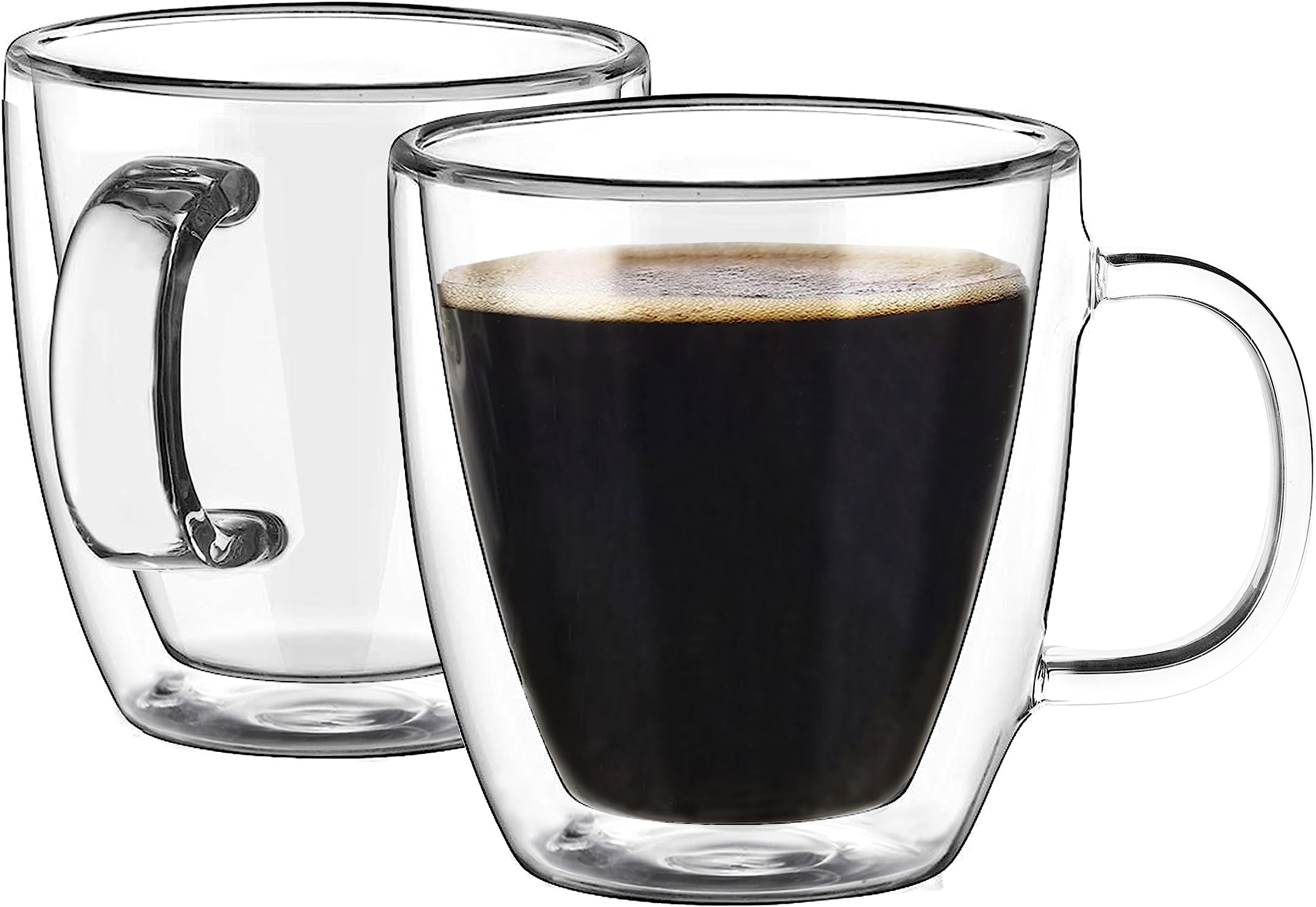 Amazon.com: Godinger Mini Espresso Coffee Mug Set, Glass Coffee Mugs ...