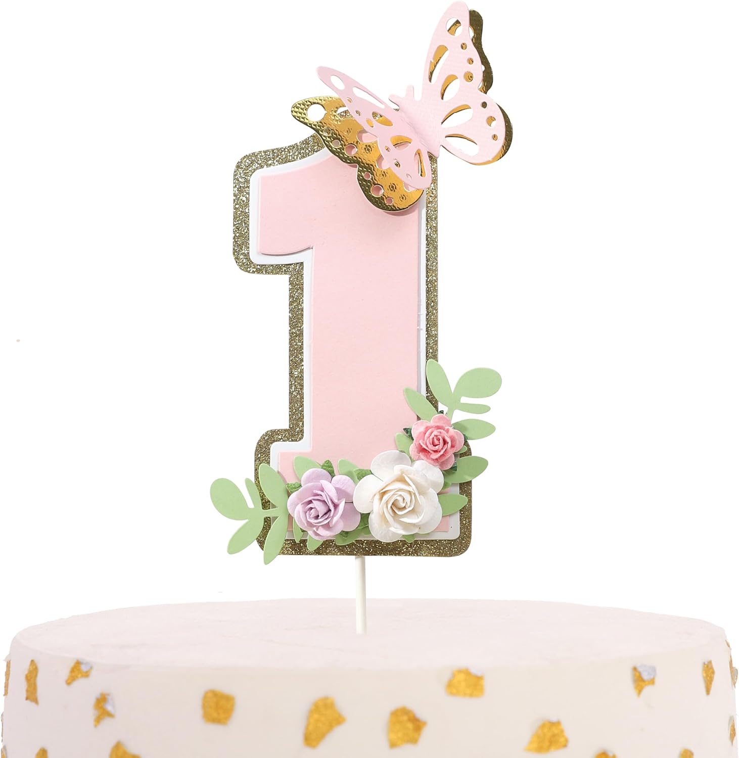 Amazon.com: MADENG Floral 1st Birthday Cake Topper - Girls' First ...