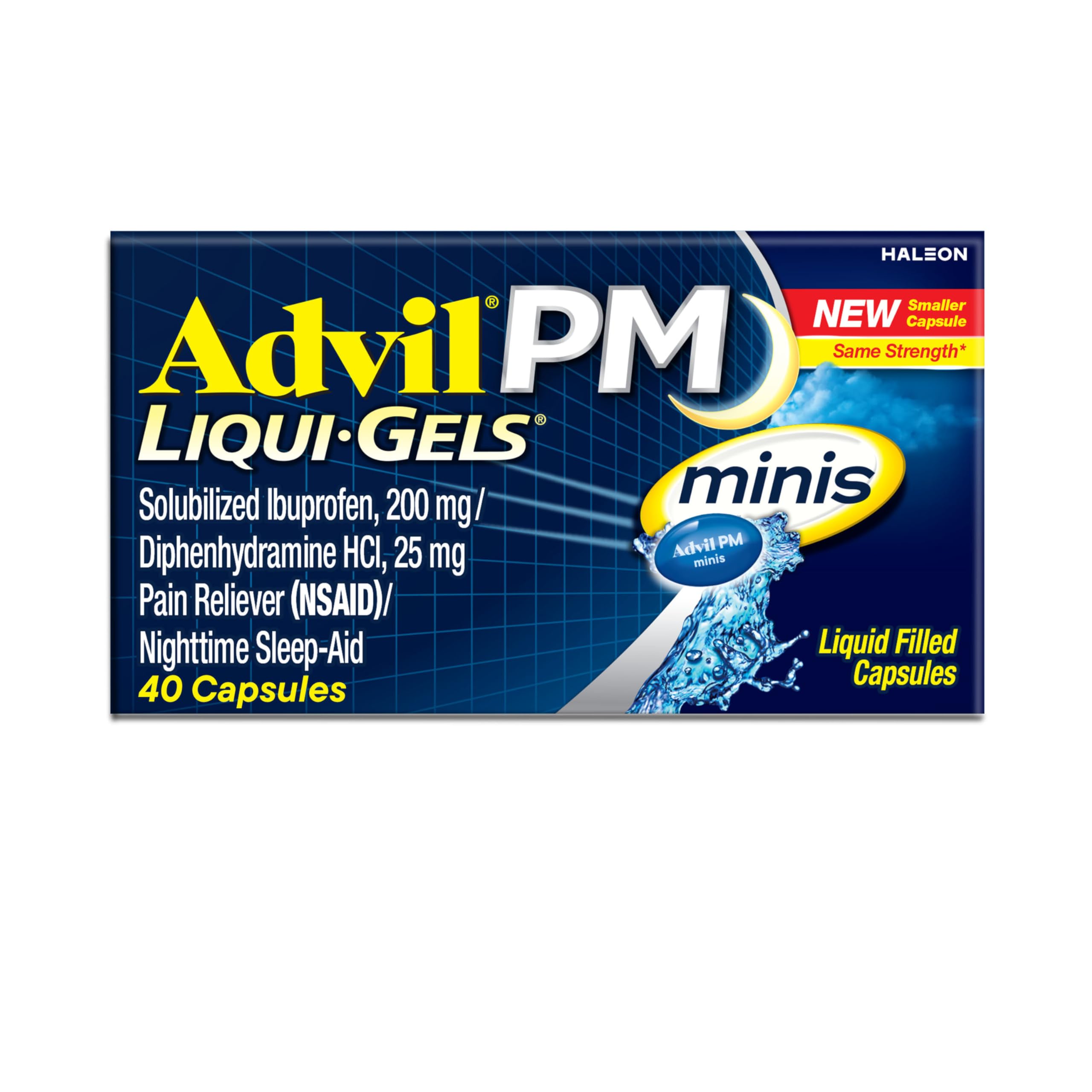 Amazon.com: Advil PM Liqui-Gels Minis, 40 Liquid Filled Capsules ...